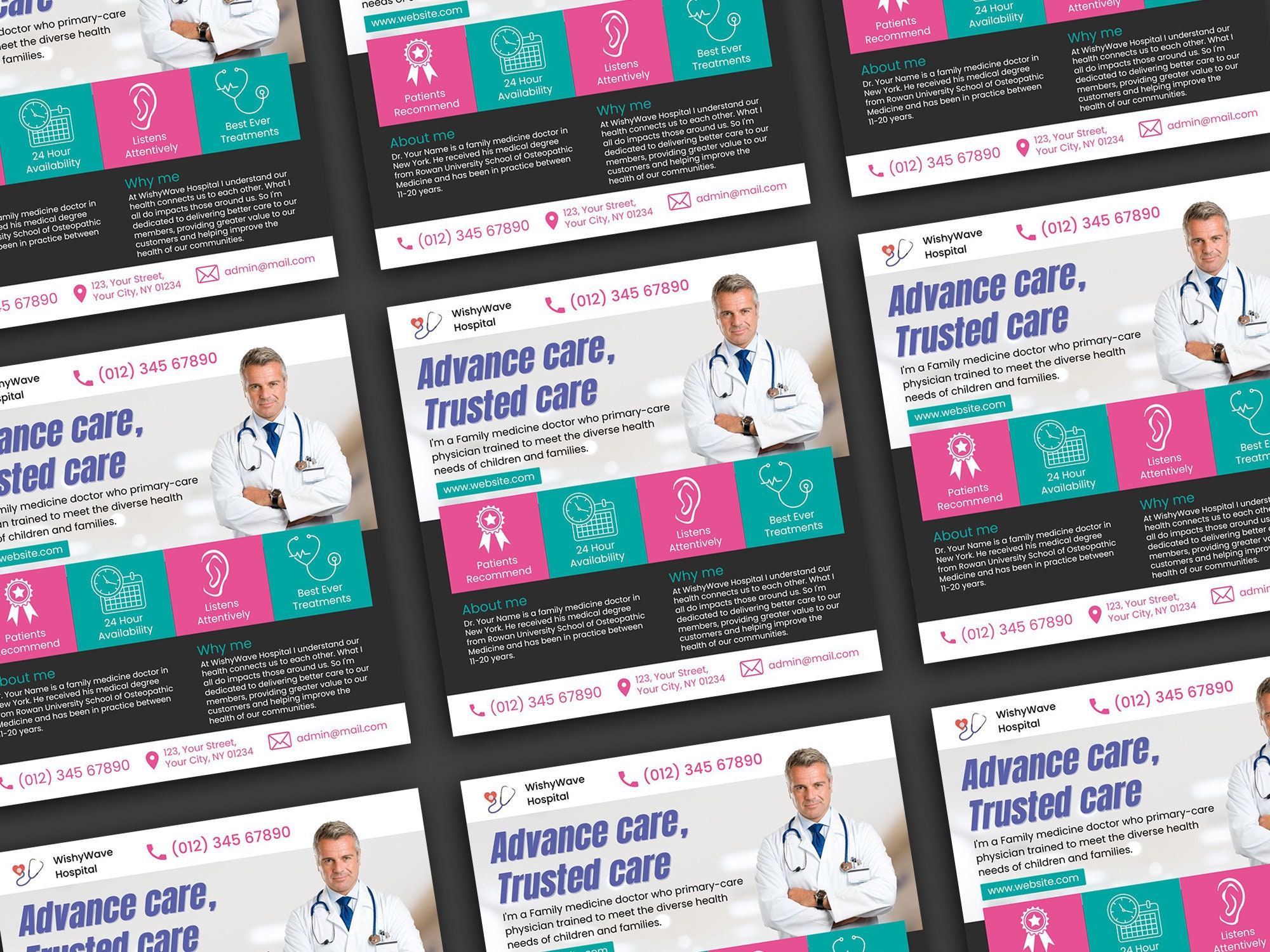 Doctor Flyer Family Doctor Design Hospital Flyer DIY Canva - Etsy