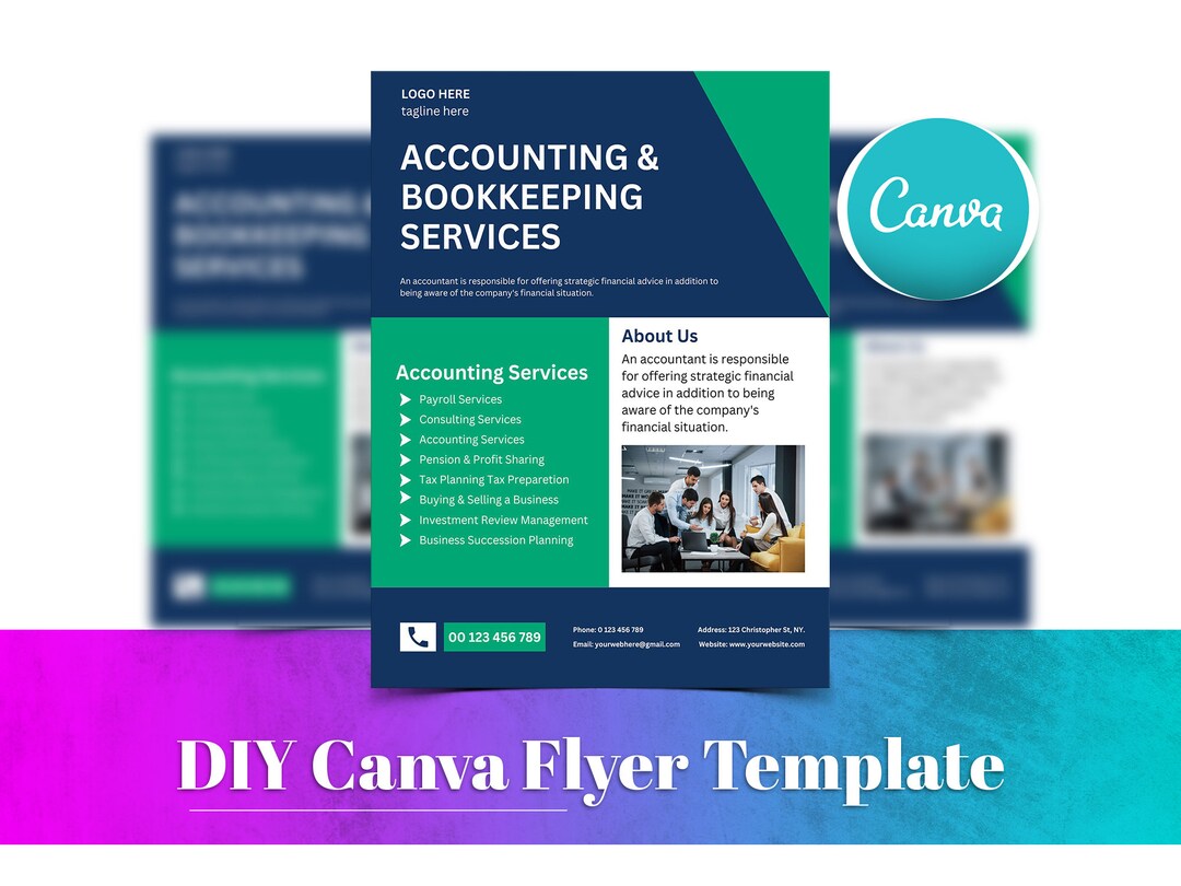 Bookkeeping Flyer, Accounting Services Design, DIY Canva Certified ...