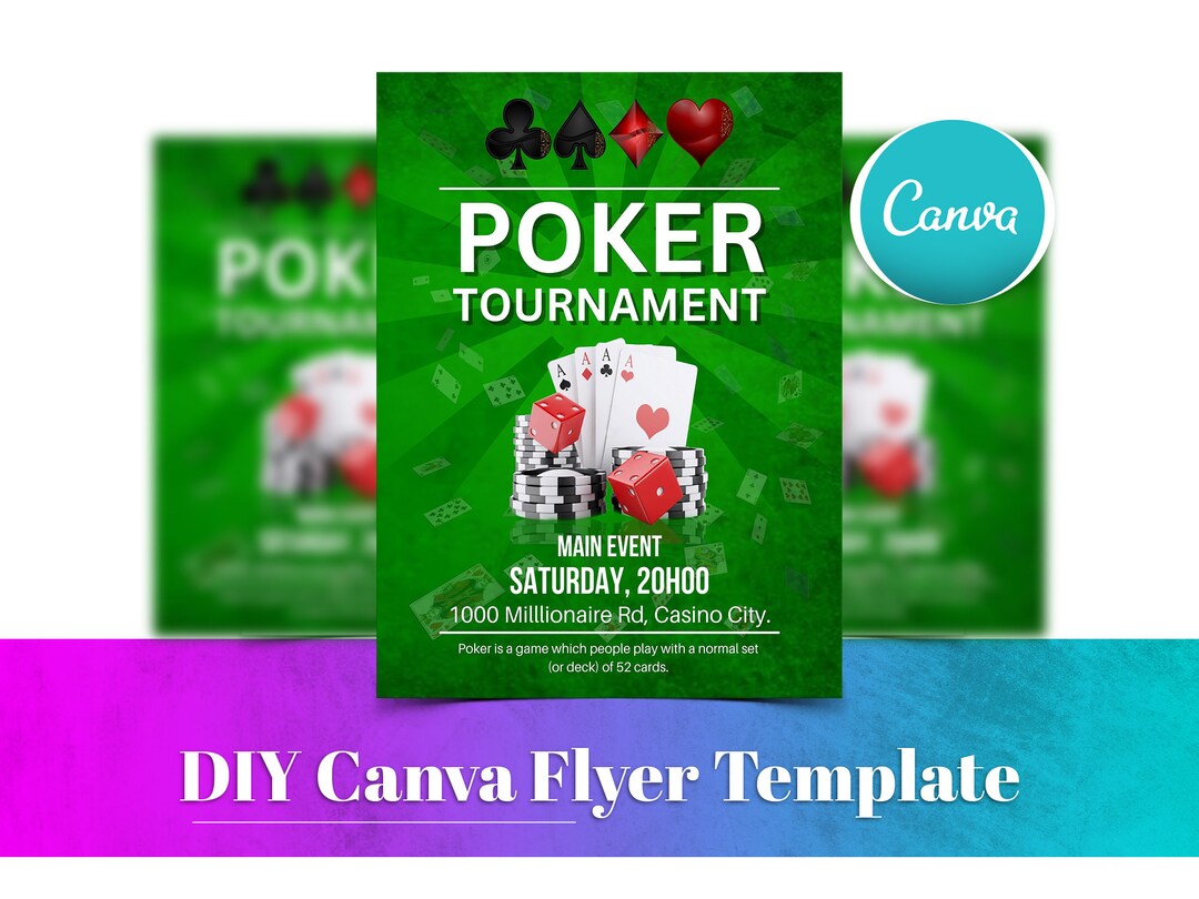 Poker Flyer, Poker Tournament Design, DIY Canva Poker Event Poster ...