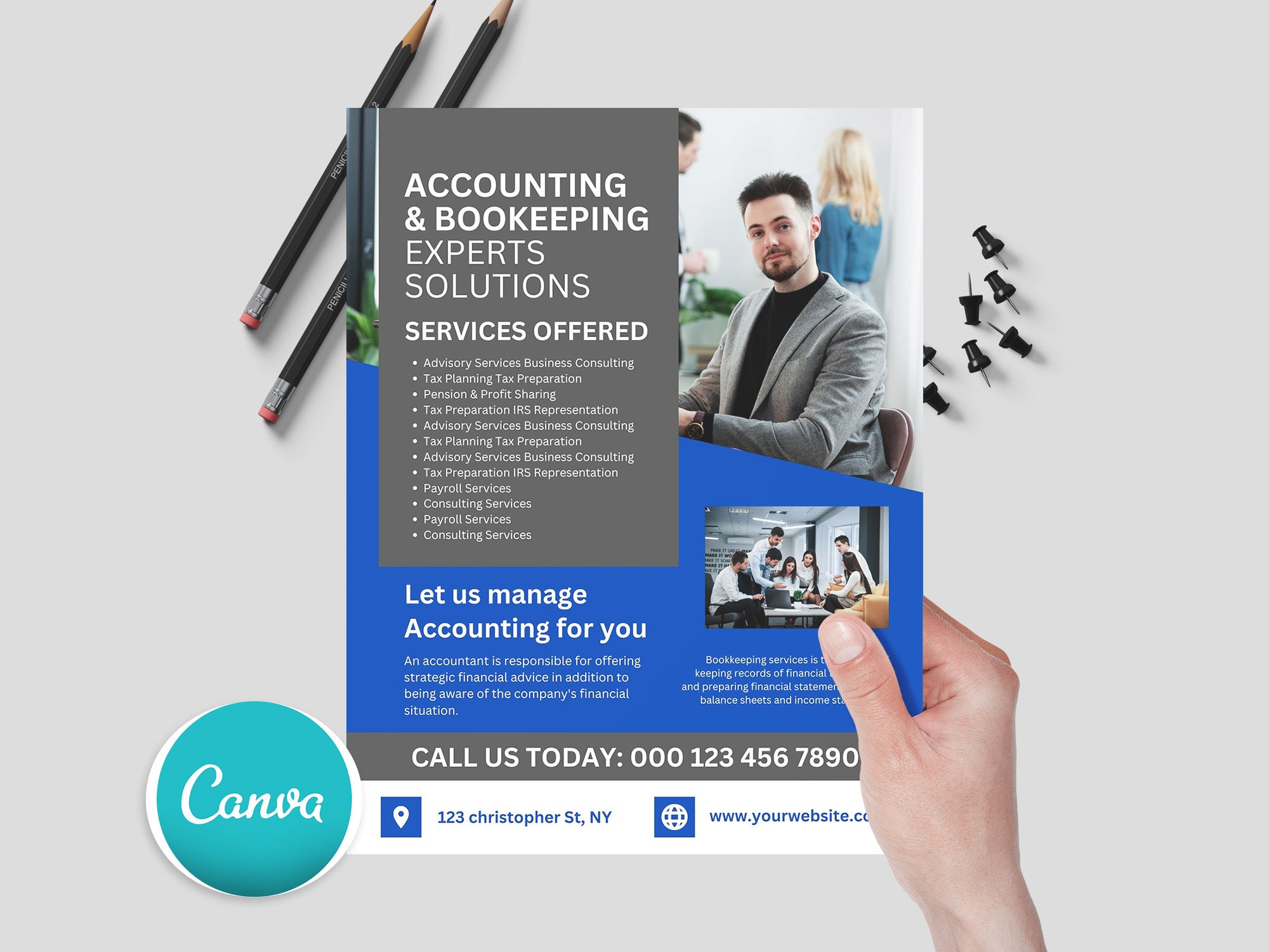 Bookkeeping Flyer, Accounting Services Design, DIY Canva Certified ...