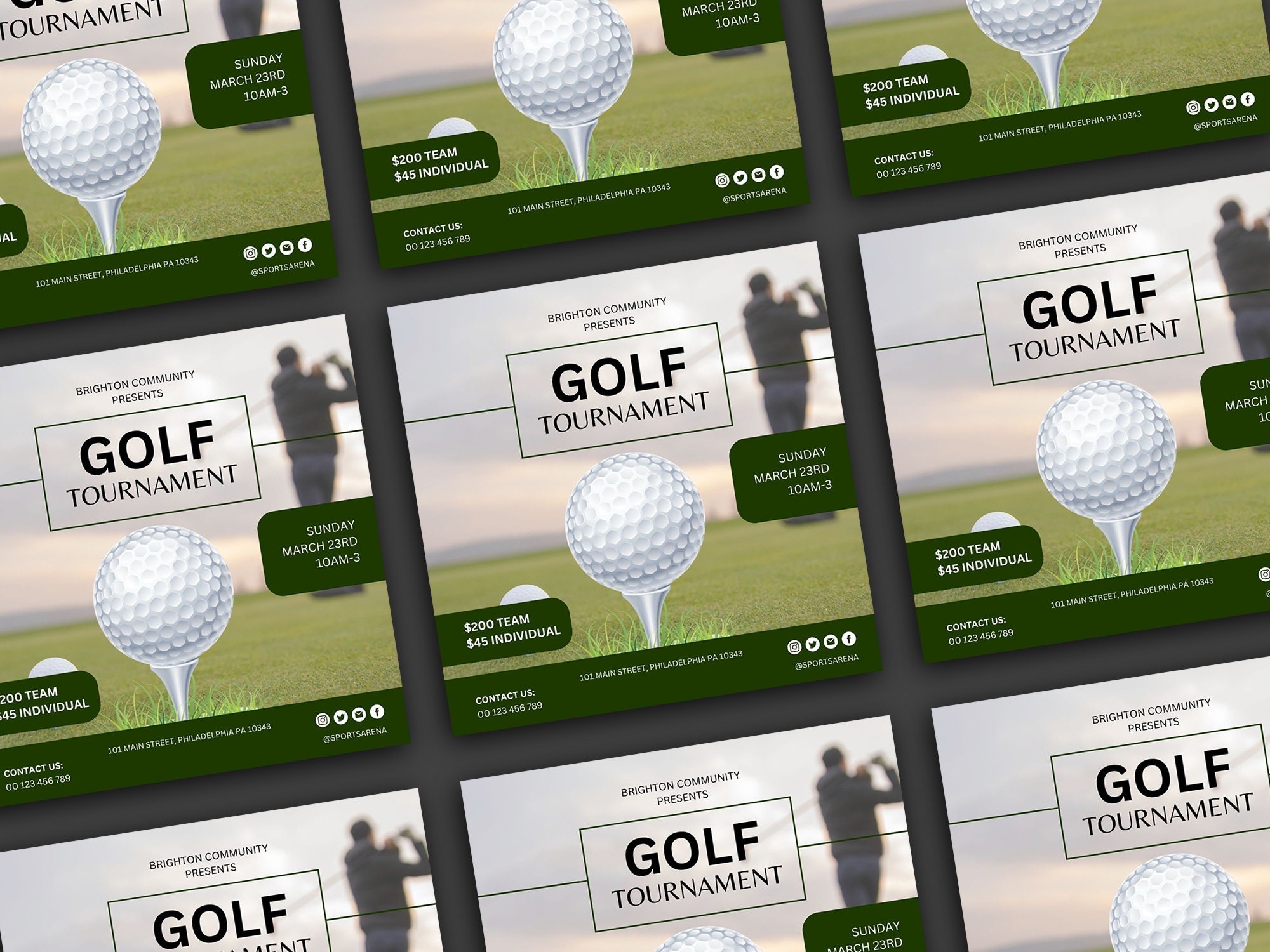 Golf Flyer, Golf Club Template, DIY Canva Golf Match Template, Editable ...