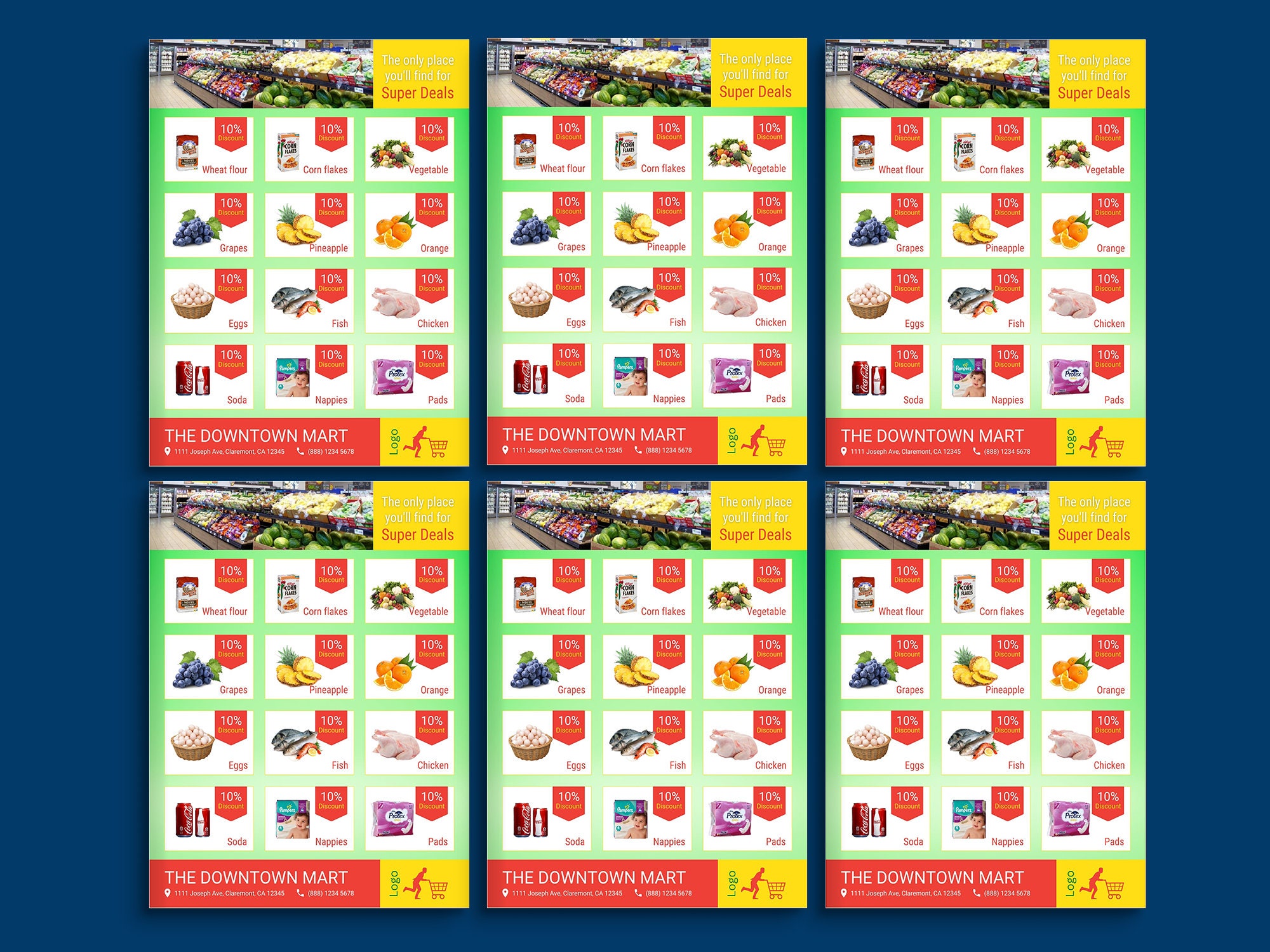 Supermarket Flyer Grocery Flyer Editable Flyer DIY Canva - Etsy