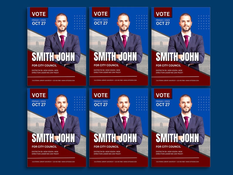 Election Flyer, Printable Election Card Design, DIY Canva Election ...