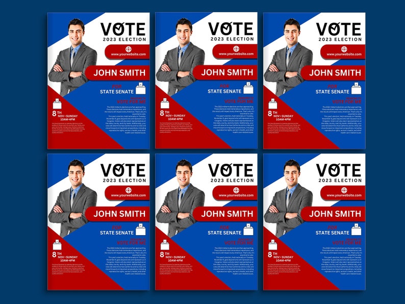 Election Flyer, Printable Election Card Design, DIY Canva Election ...
