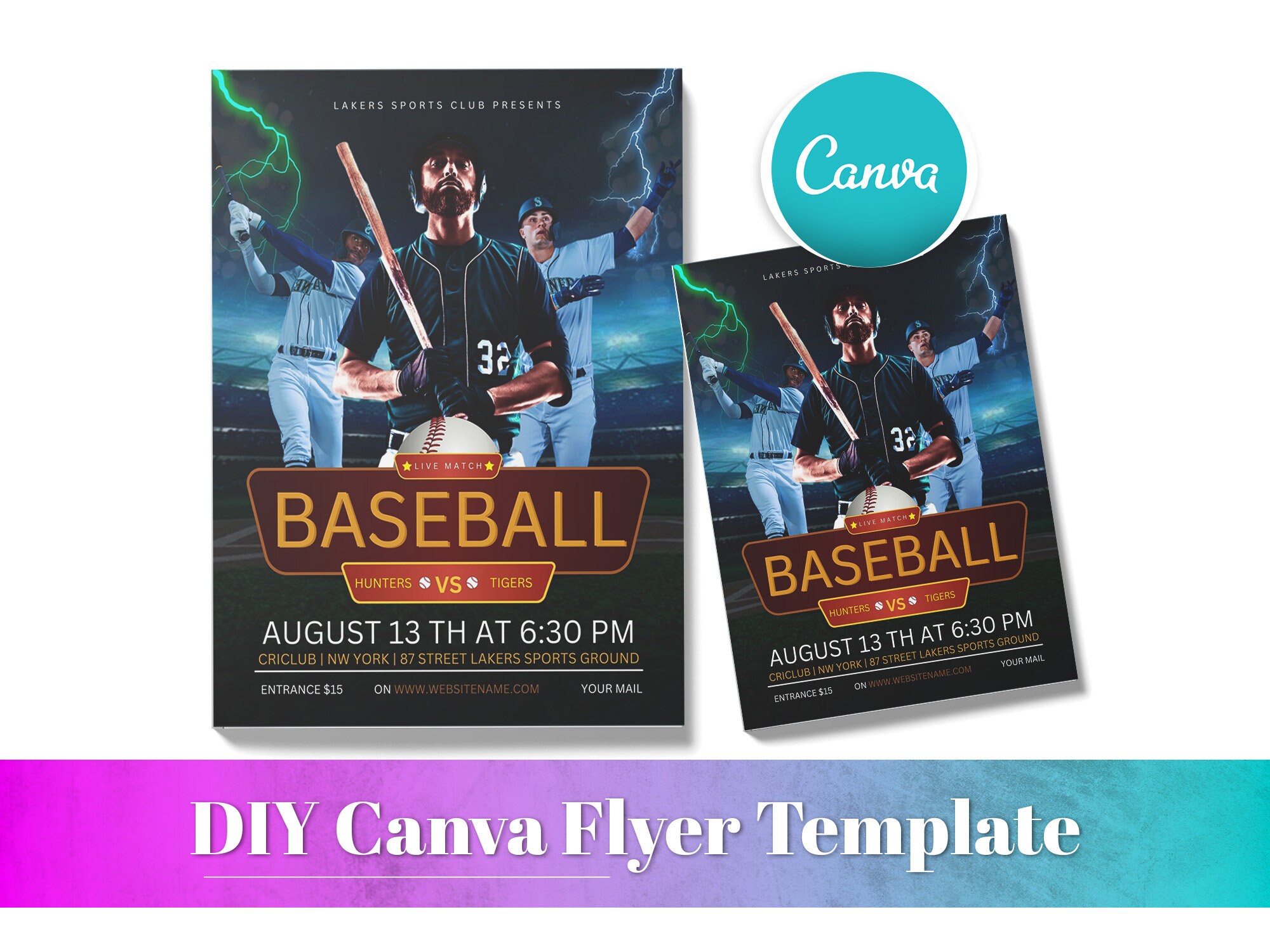 Baseball Flyer, Baseball Tournament Flyer, DIY Canva Baseball Schedule ...