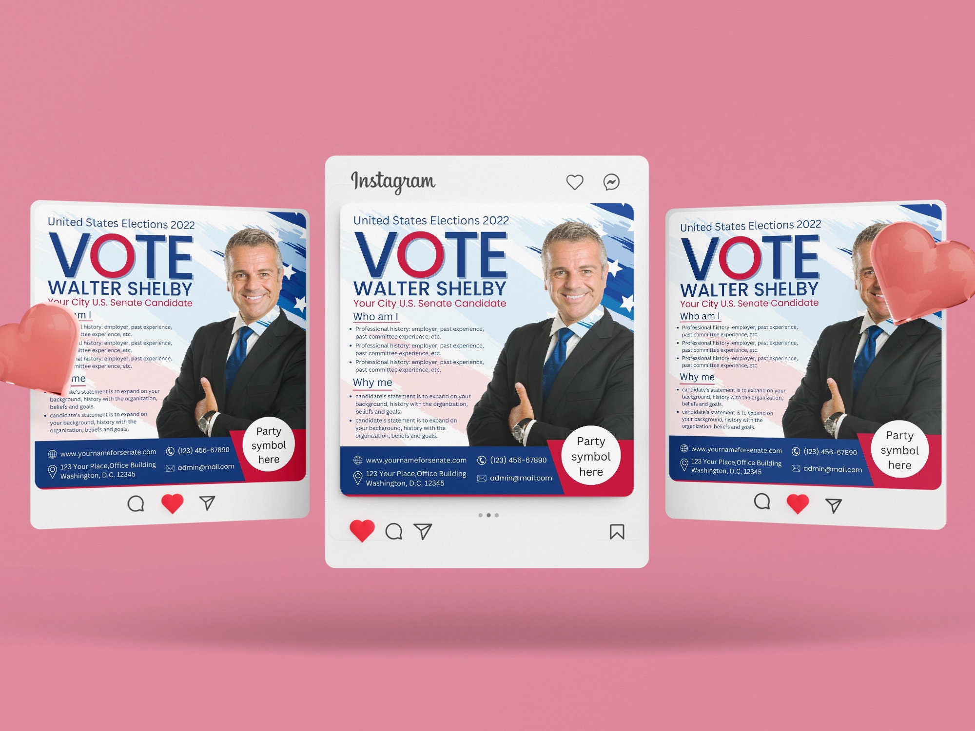 Election Flyer Printable Election Card Design DIY Canva - Etsy