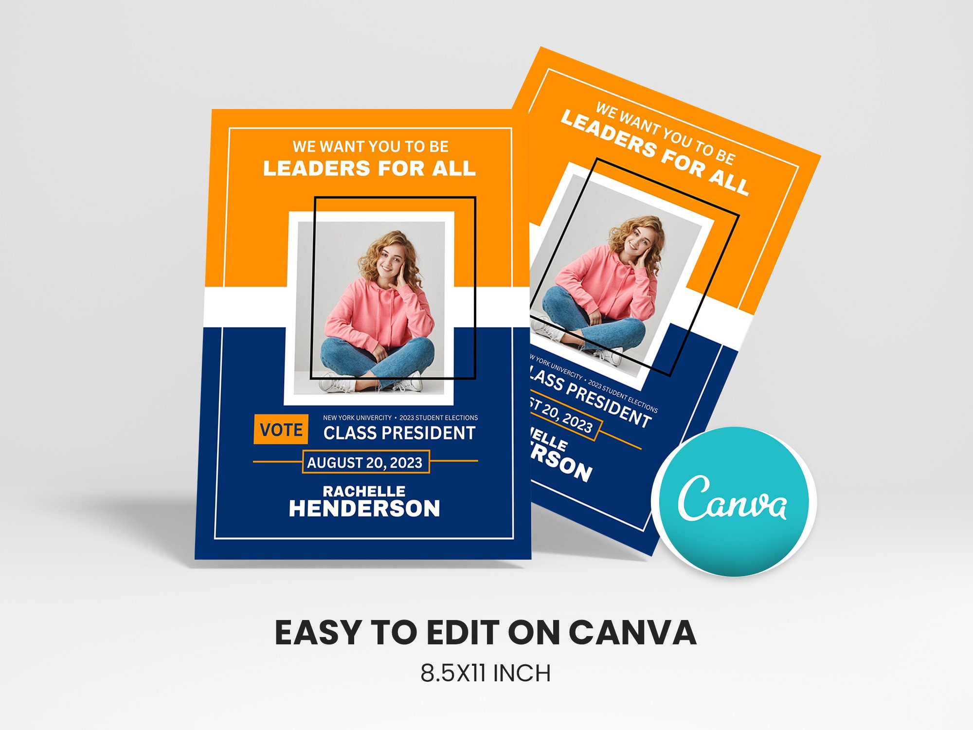 Election Flyer, Campaign Flyer, DIY Canva Student Council Election ...