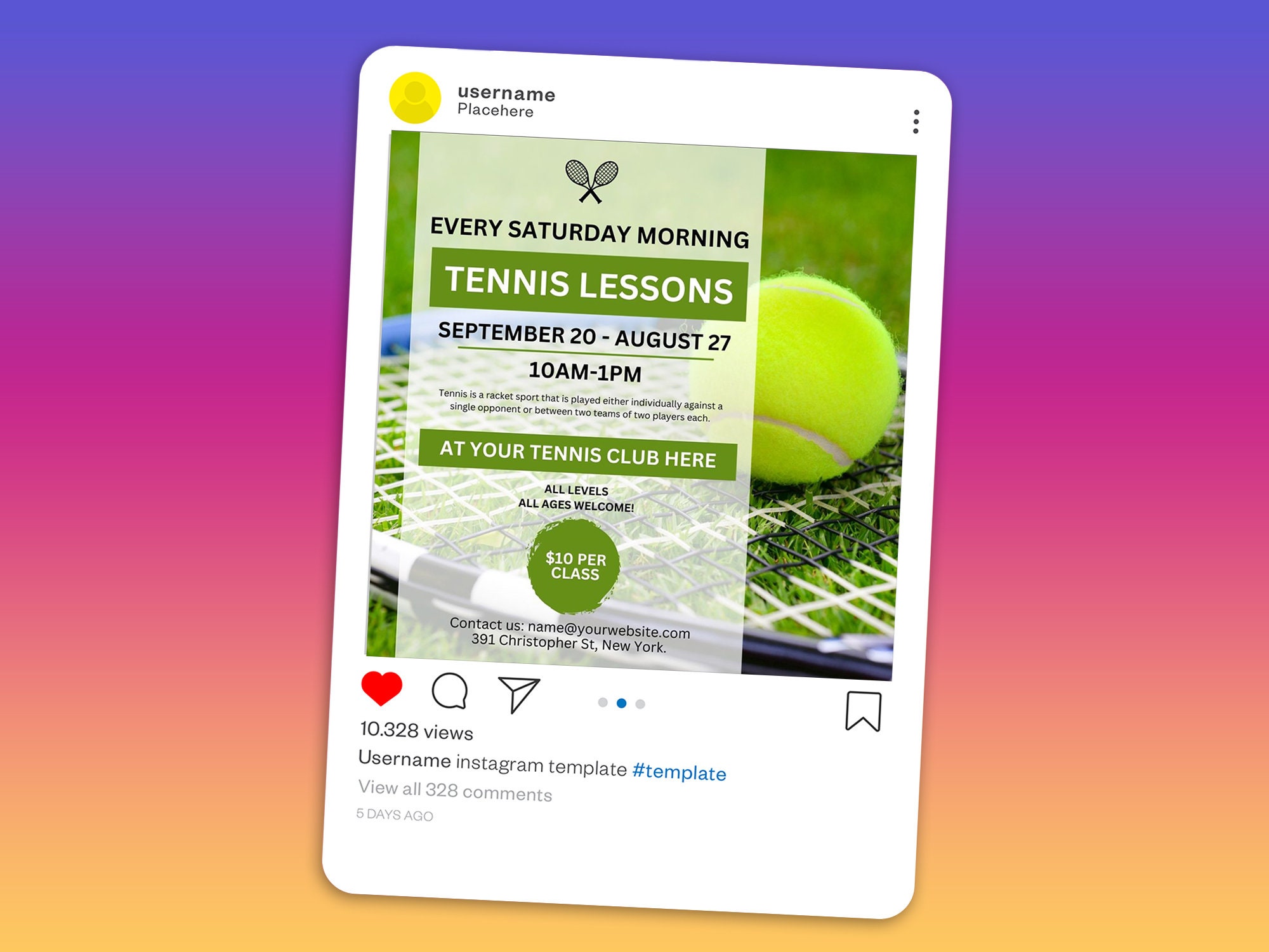 Tennis Lessons Flyer, Tennis Academy Flyer, Editable Flyer ,canva ...