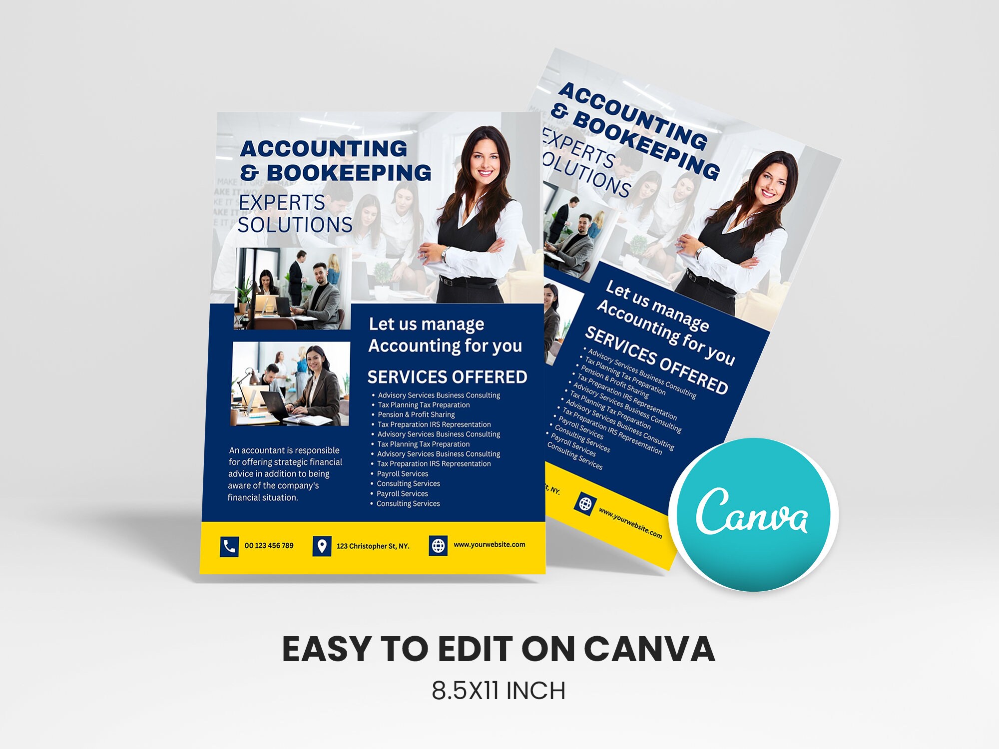 Bookkeeping Flyer, Accounting Services Design, DIY Canva Certified ...