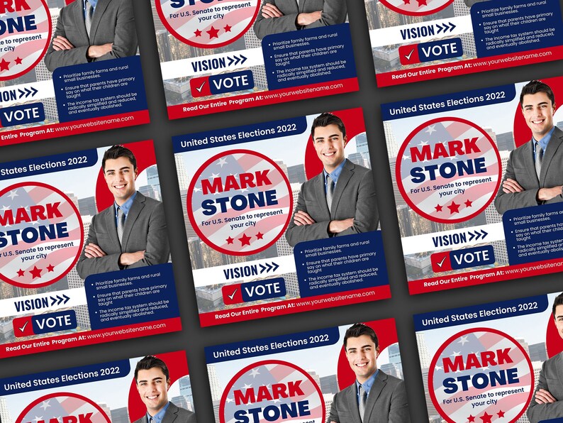 Election Flyer, Printable Election Card Design, DIY Canva Election ...