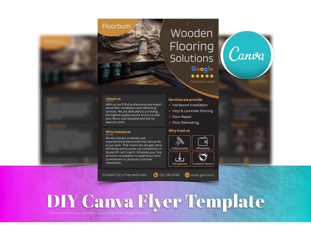Epoxy Flooring Flyer, DIY Canva Flooring Service Service Poster ...