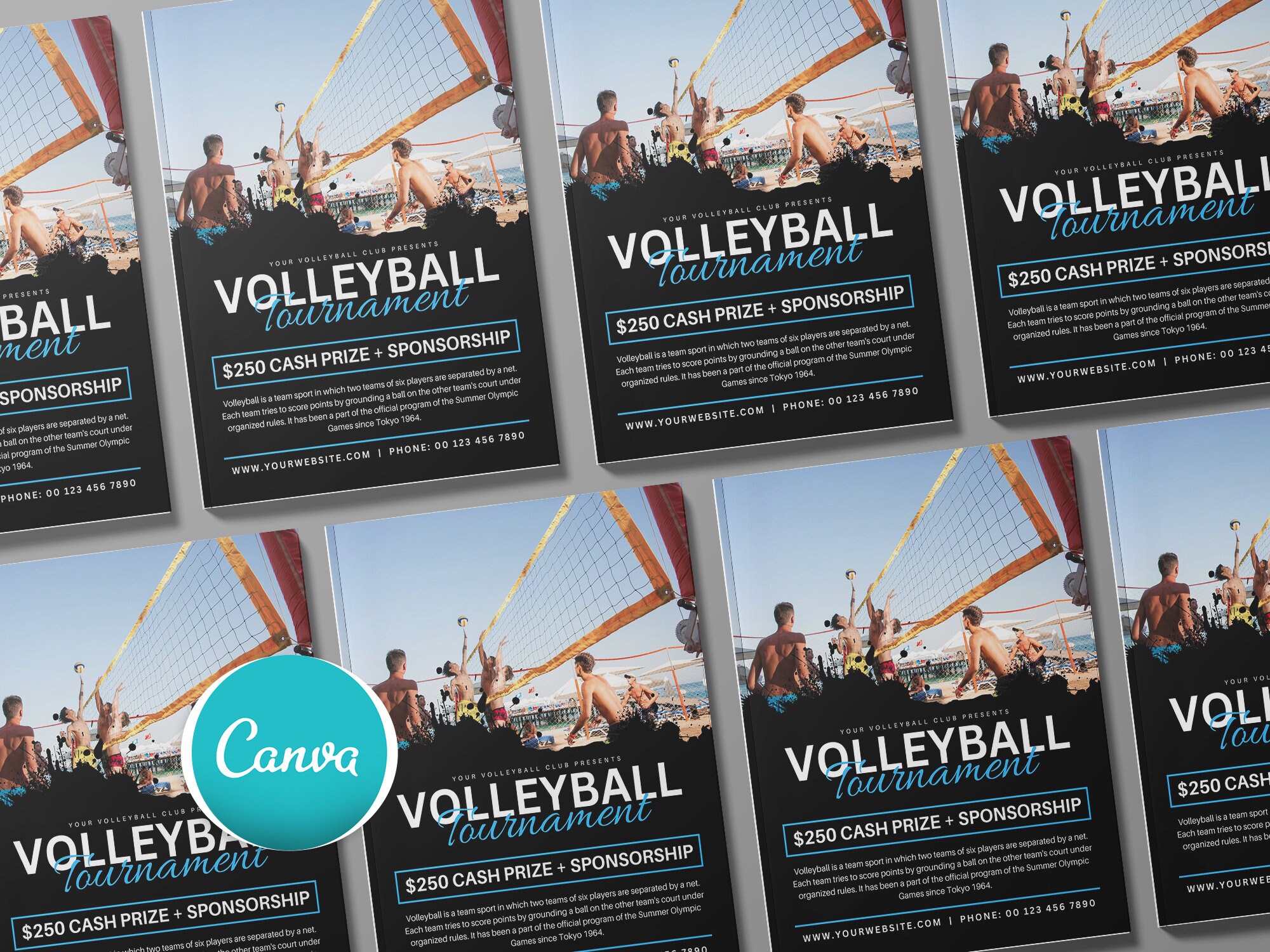 Volleyball Flyer, Volleyball Tournament Design, DIY Canva Volleyball ...
