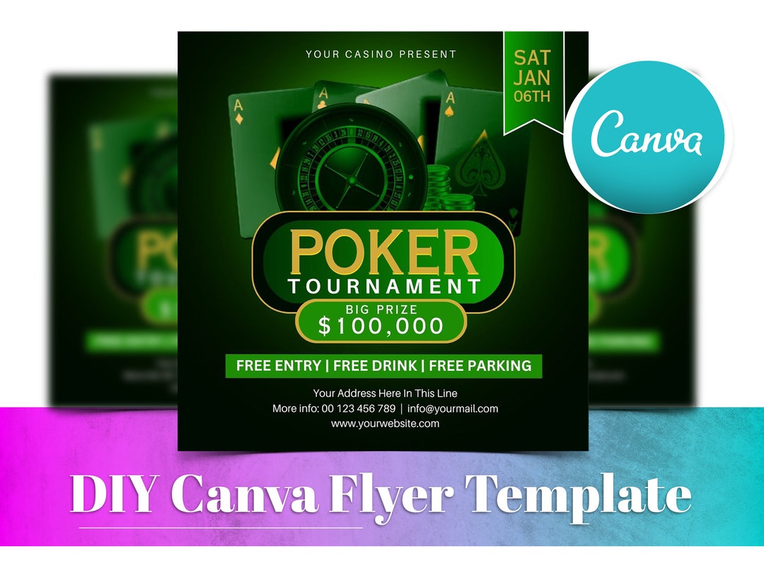 Poker Flyer, Poker Tournament Design, DIY Canva Poker Event Instagram ...