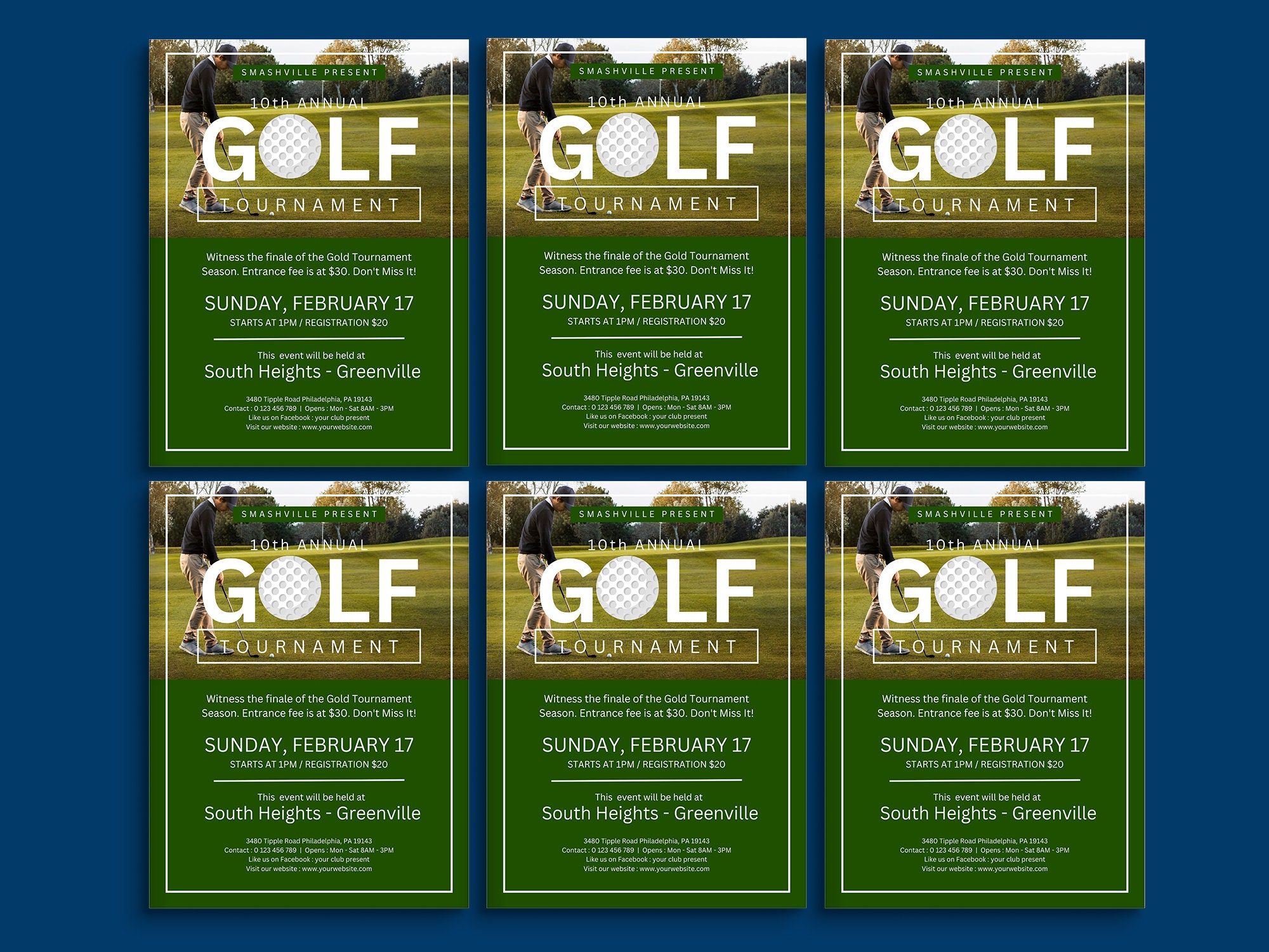 Golf Flyer Golf Club Template DIY Canva Golf Match Poster - Etsy