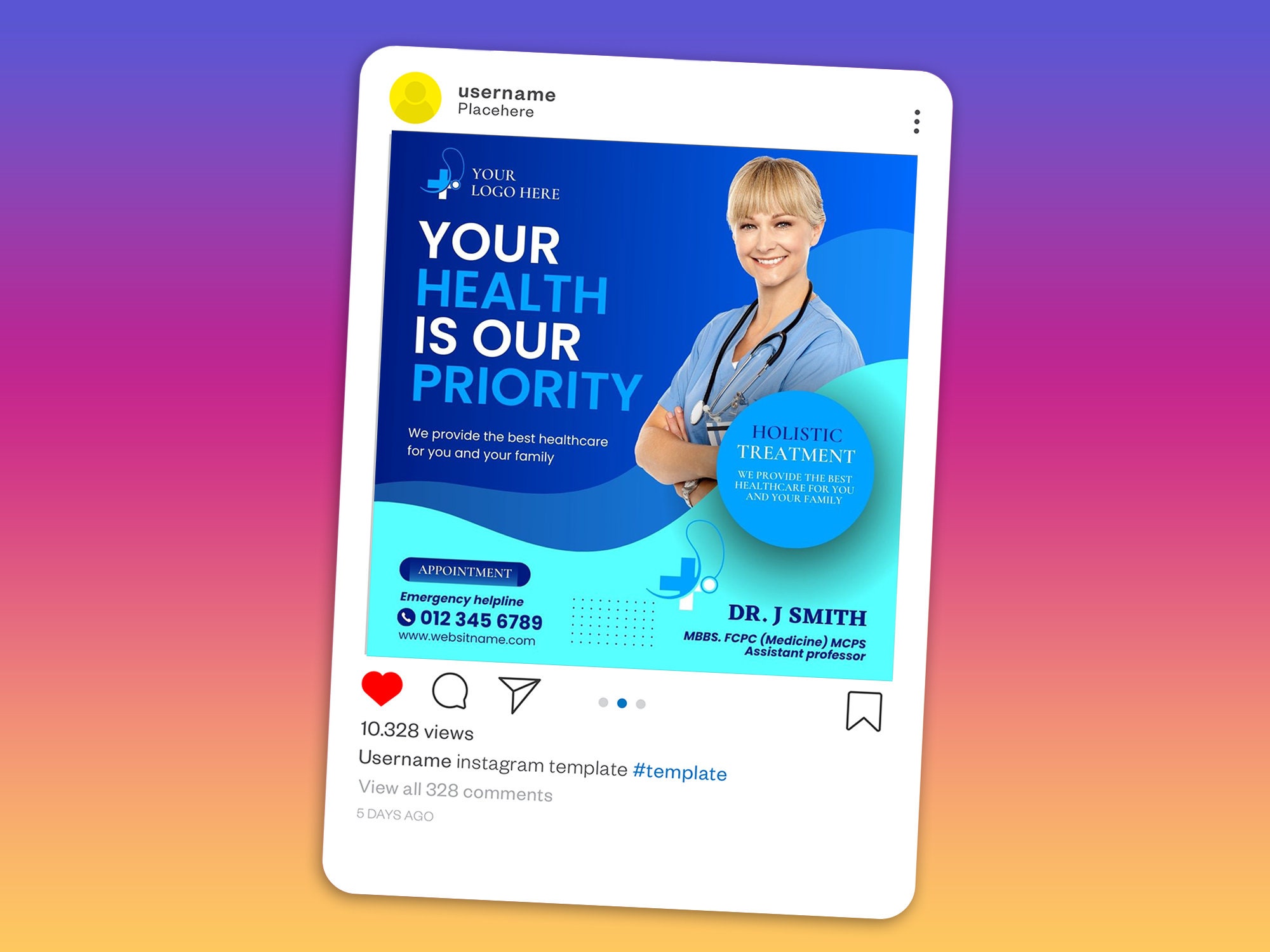 Doctor Flyer, Family Doctor Design, Hospital Flyer, DIY Canva Health ...