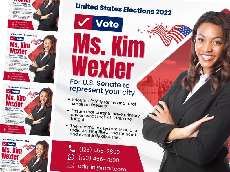Election Flyer, Printable Election Card Design, DIY Canva Election ...