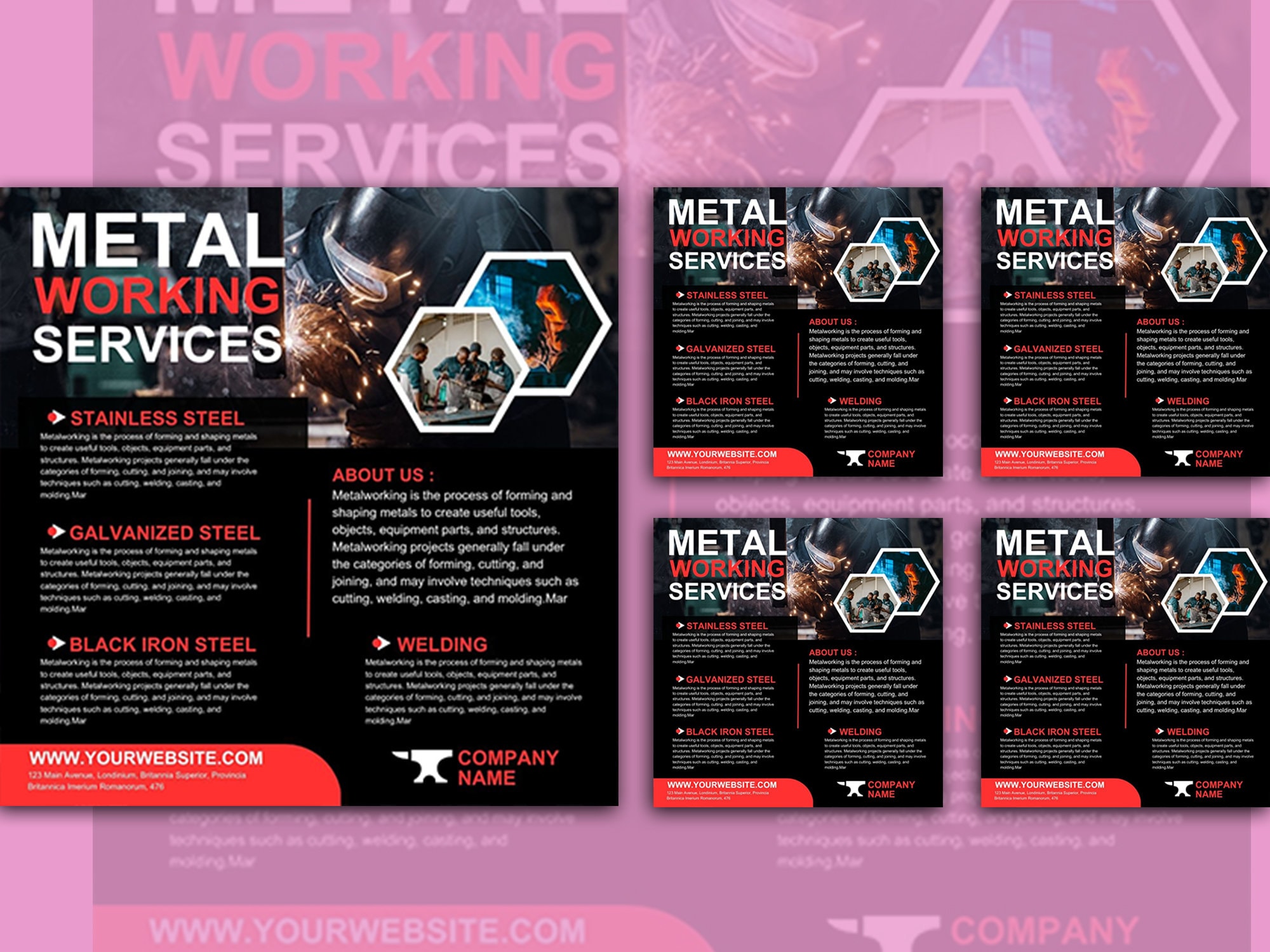 Iron Works Flyer, Metal Works Service Design, DIY Canva Iron Fabricator ...