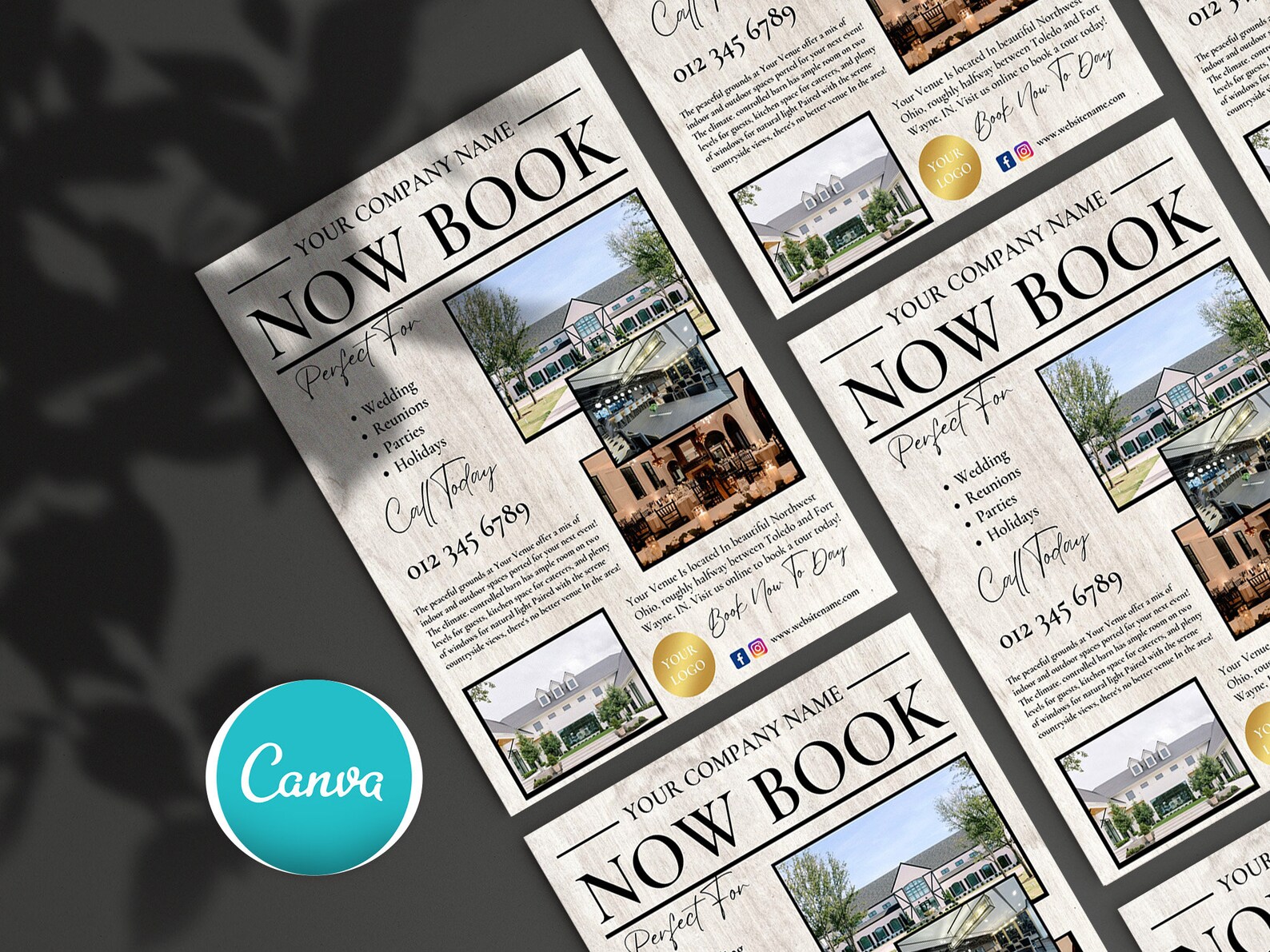 Banquet Flyer, Event Venue, Editable Flyer Design, DIY Canva Poster ...