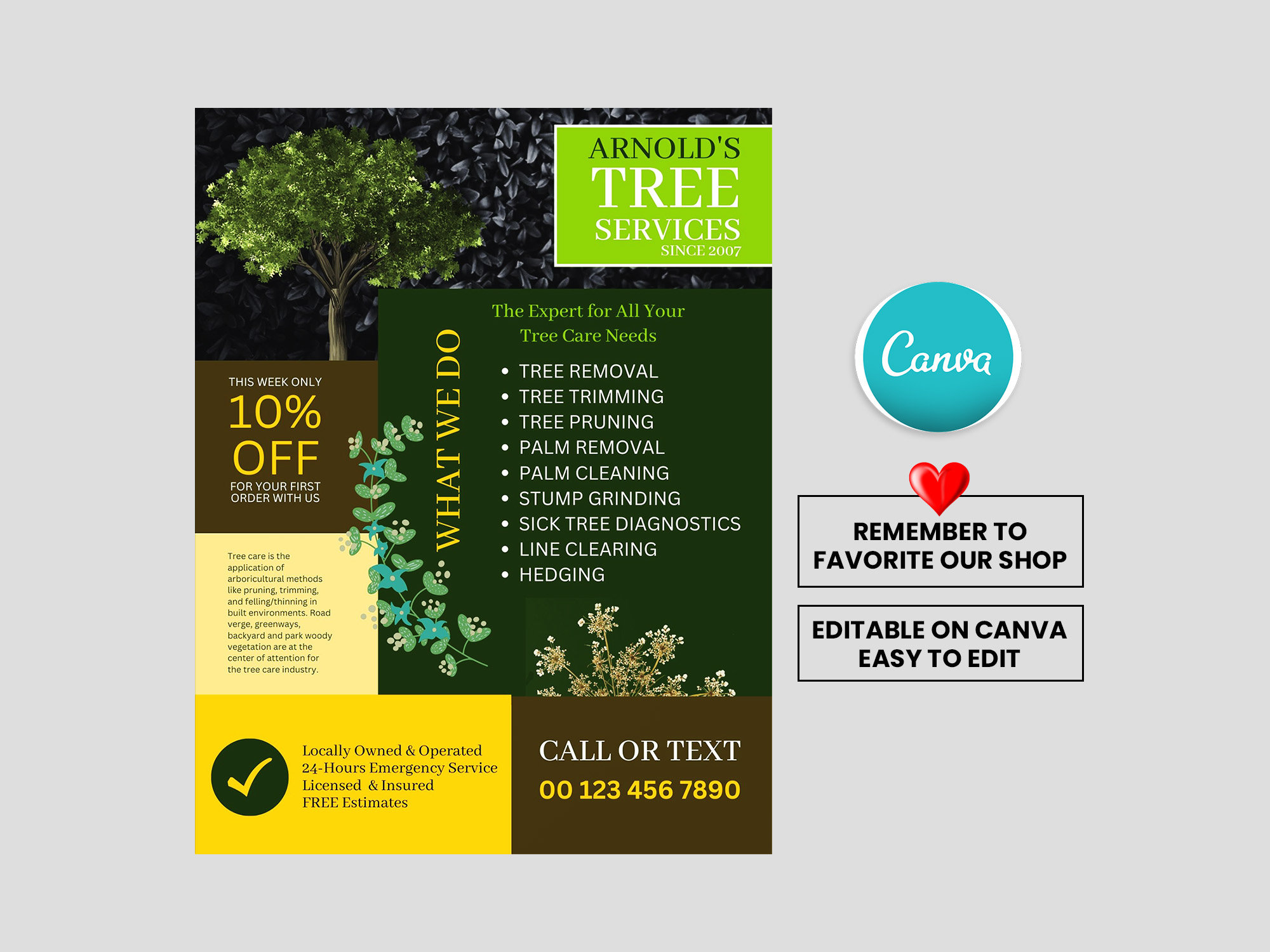 Tree Services Flyer, Printable Tree Trimming Service Flyer Design, DIY ...