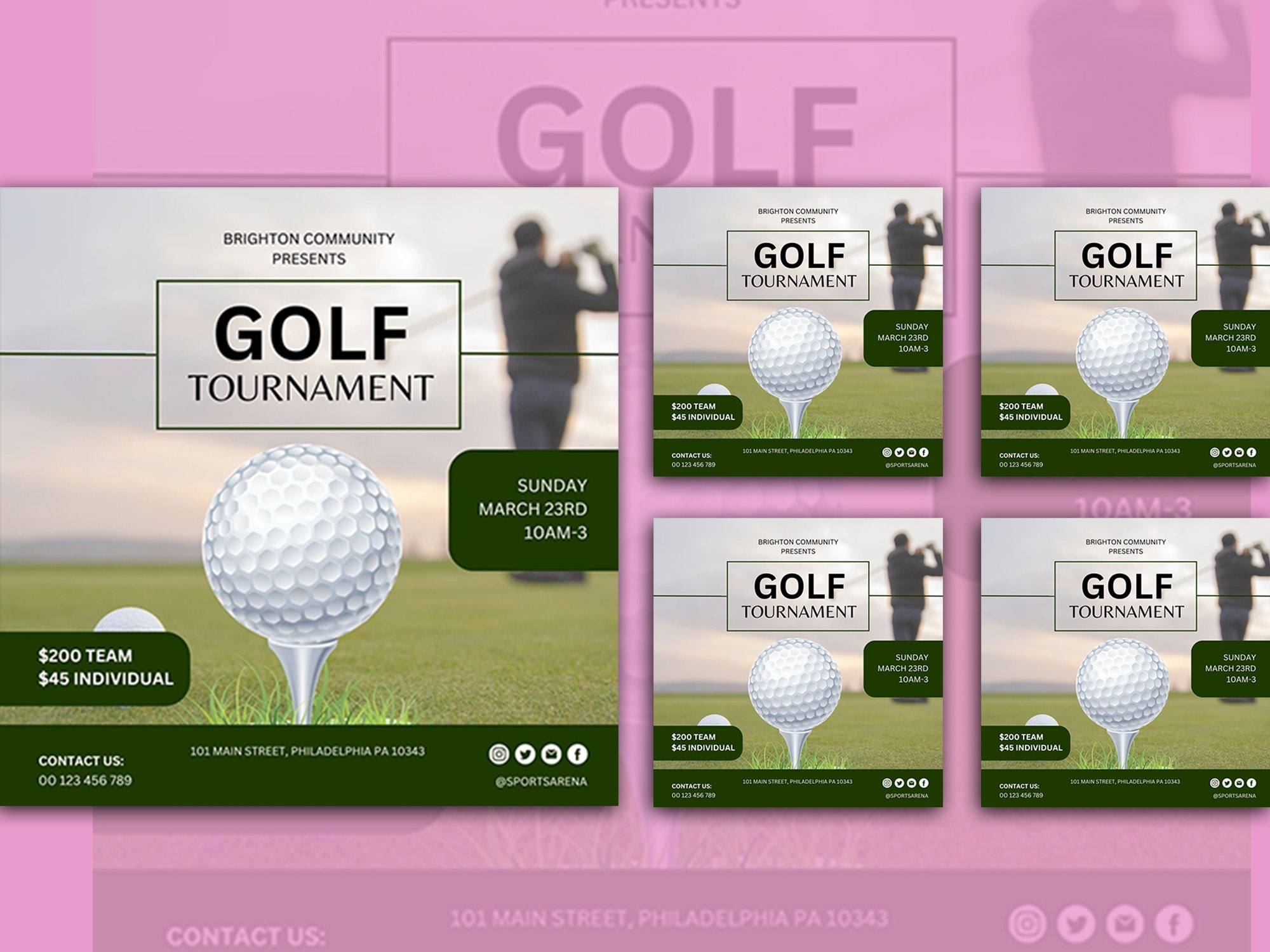 Golf Flyer, Golf Club Template, DIY Canva Golf Match Template, Editable ...