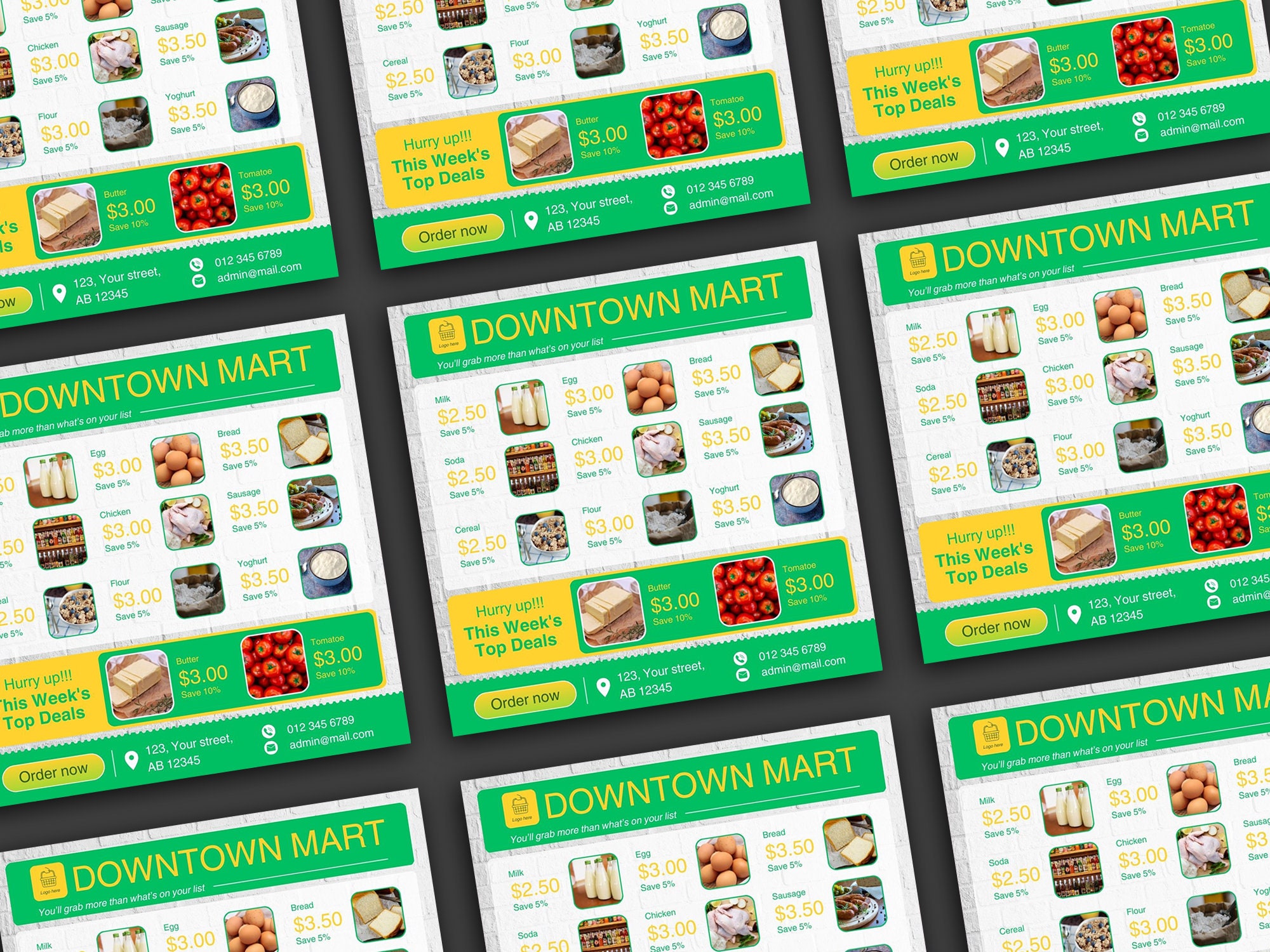 Supermarket Flyer, Grocery Flyer, Editable Flyer , DIY Canva Template ...