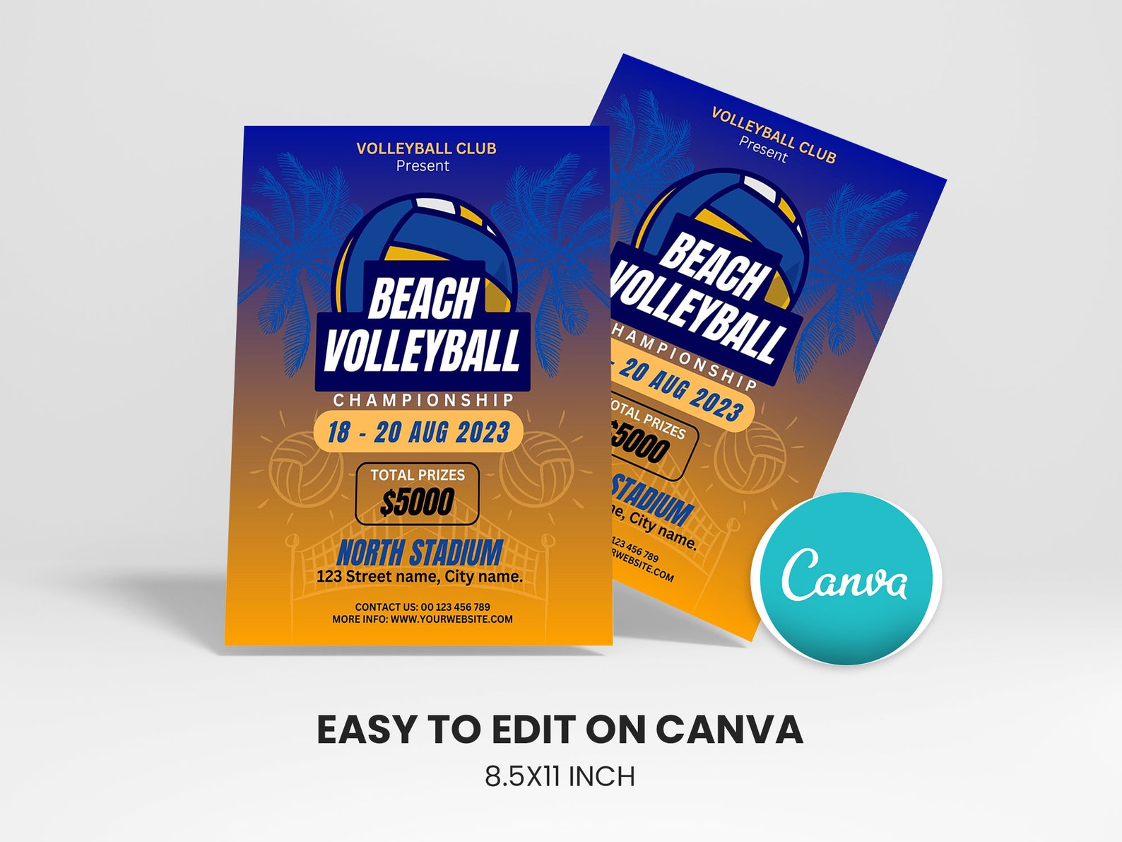 Volleyball Flyer, Volleyball Tournament Design, DIY Canva Volleyball ...