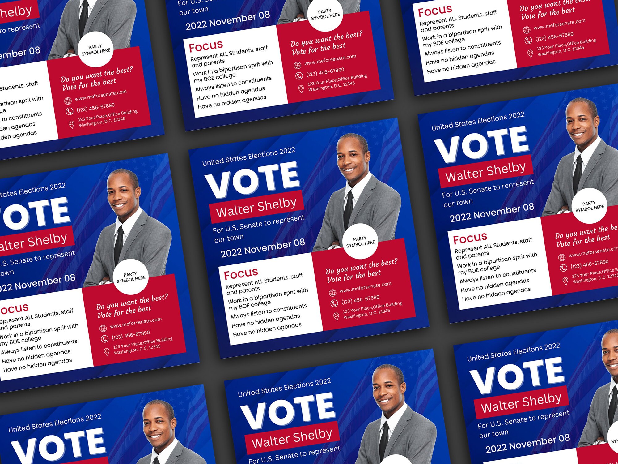 Election Flyer Printable Election Card Design DIY Canva - Etsy