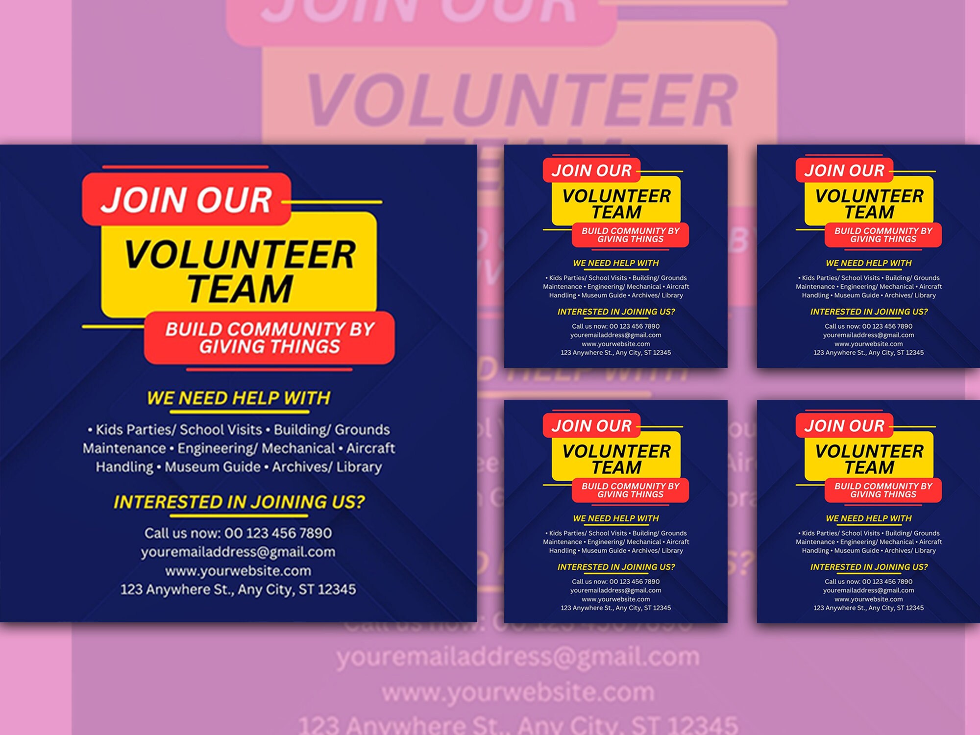 Volunteer Flyer, Volunteers Needed Design, DIY Canva Community Group ...