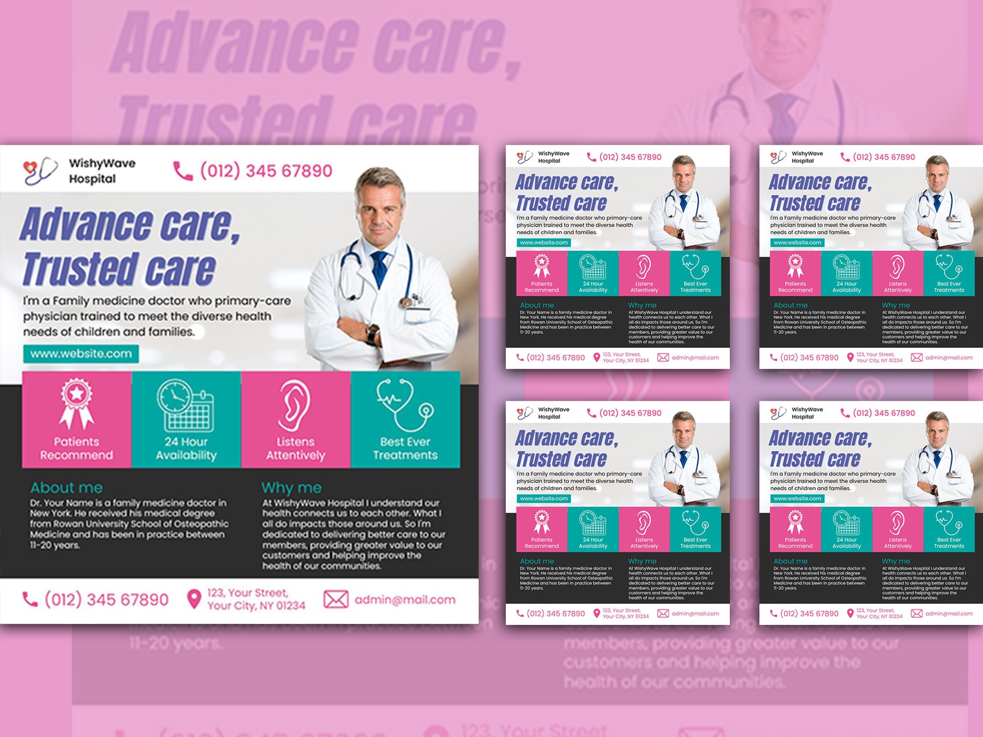 Doctor Flyer Family Doctor Design Hospital Flyer DIY Canva - Etsy