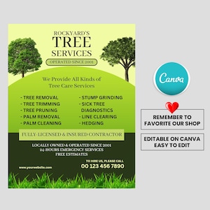 Tree Services Flyer, Printable Tree Trimming Service Flyer Design, DIY ...