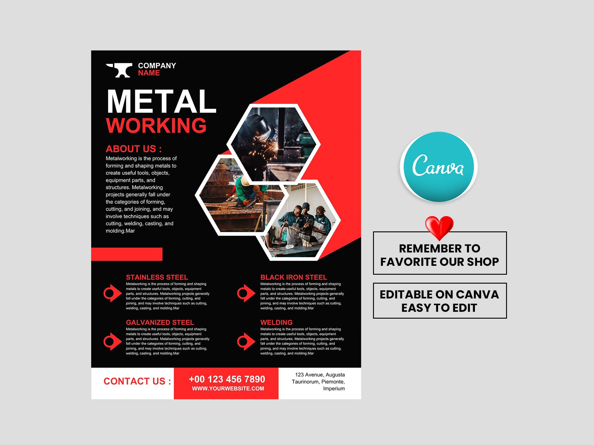 Iron Works Flyer Printable Metal Works Service Design DIY - Etsy