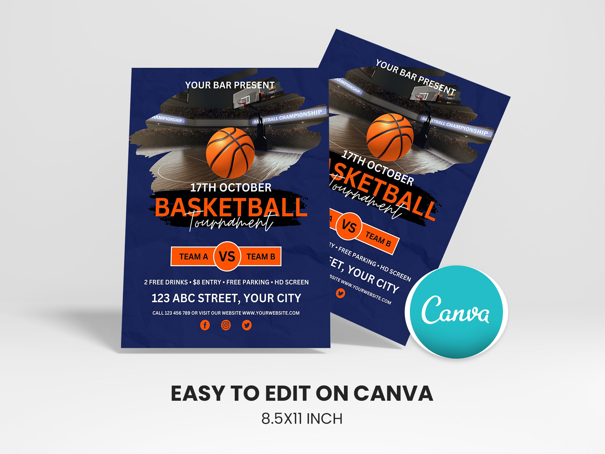 Basketball Tournament Flyer, Basketball Flyer, Editable Flyer , DIY ...