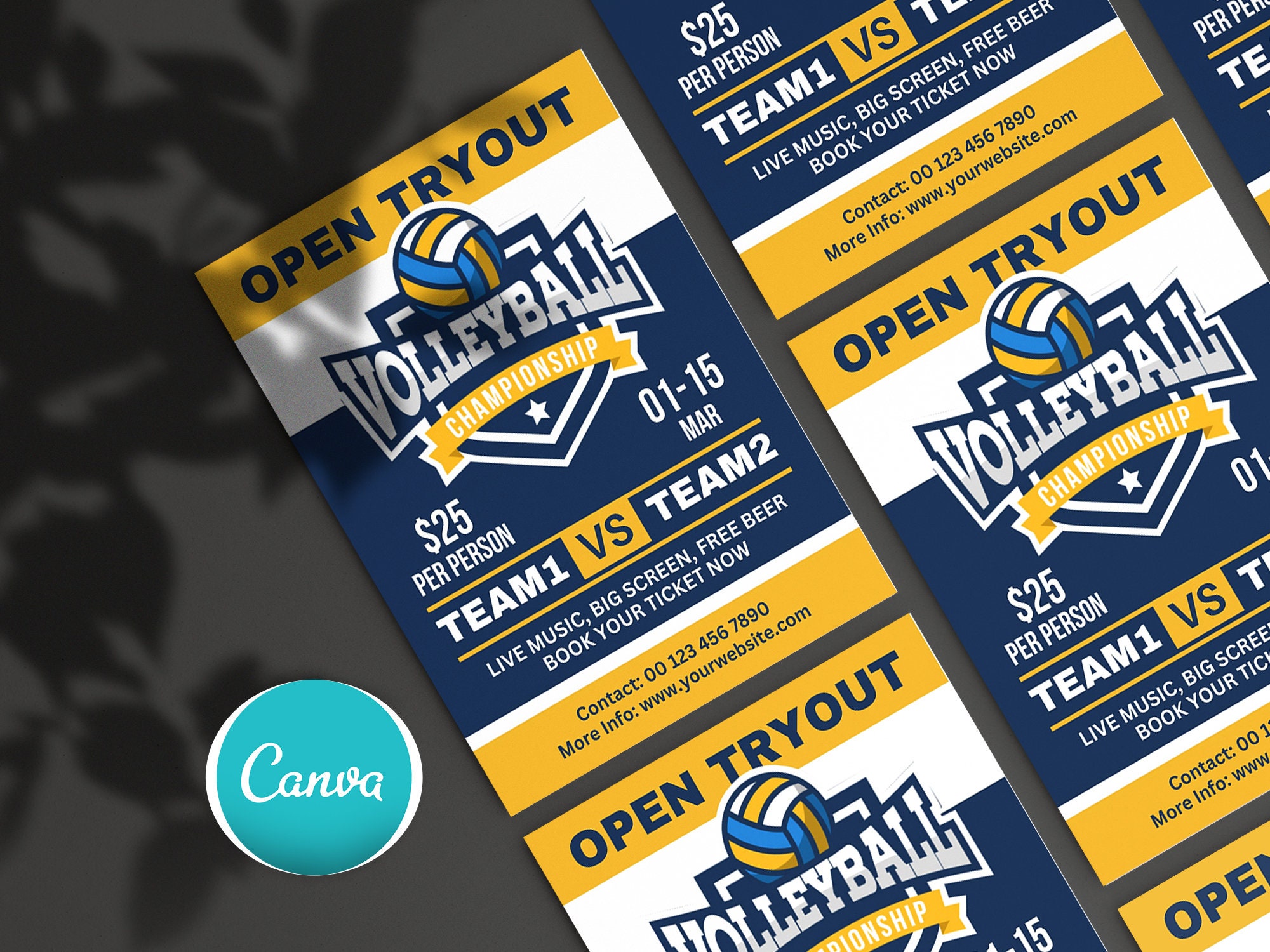 Volleyball Flyer, Volleyball Tournament Design, DIY Canva Volleyball ...