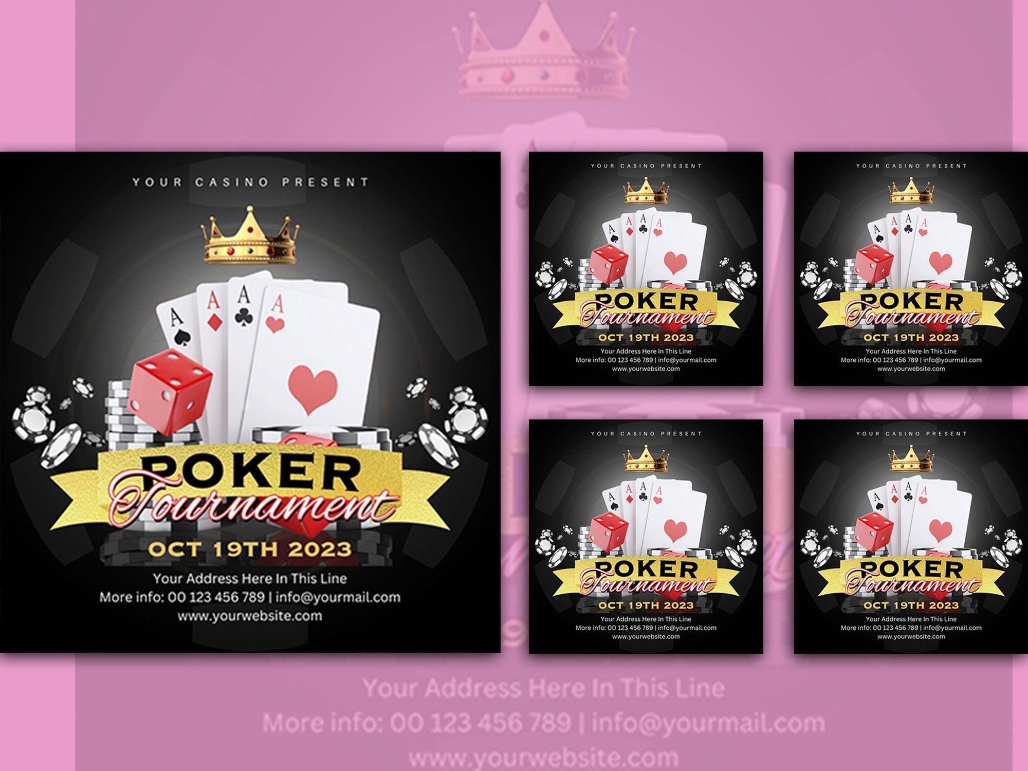 Poker Flyer, Poker Tournament Design, DIY Canva Poker Event Instagram ...