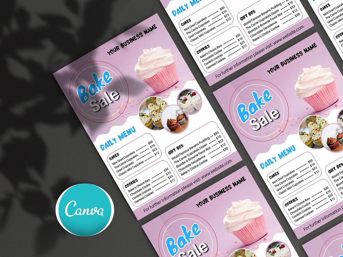 Cakes Flyer Cupcakes Flyer DIY Canva Bakery Poster Template - Etsy