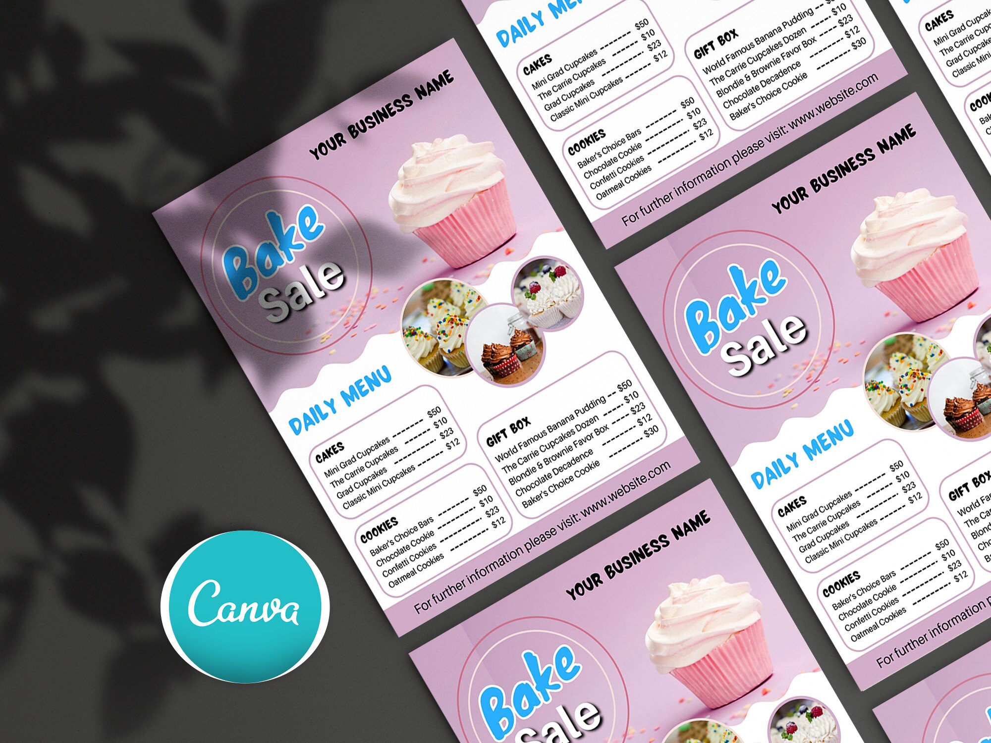 Cakes Flyer Cupcakes Flyer DIY Canva Bakery Poster Template - Etsy