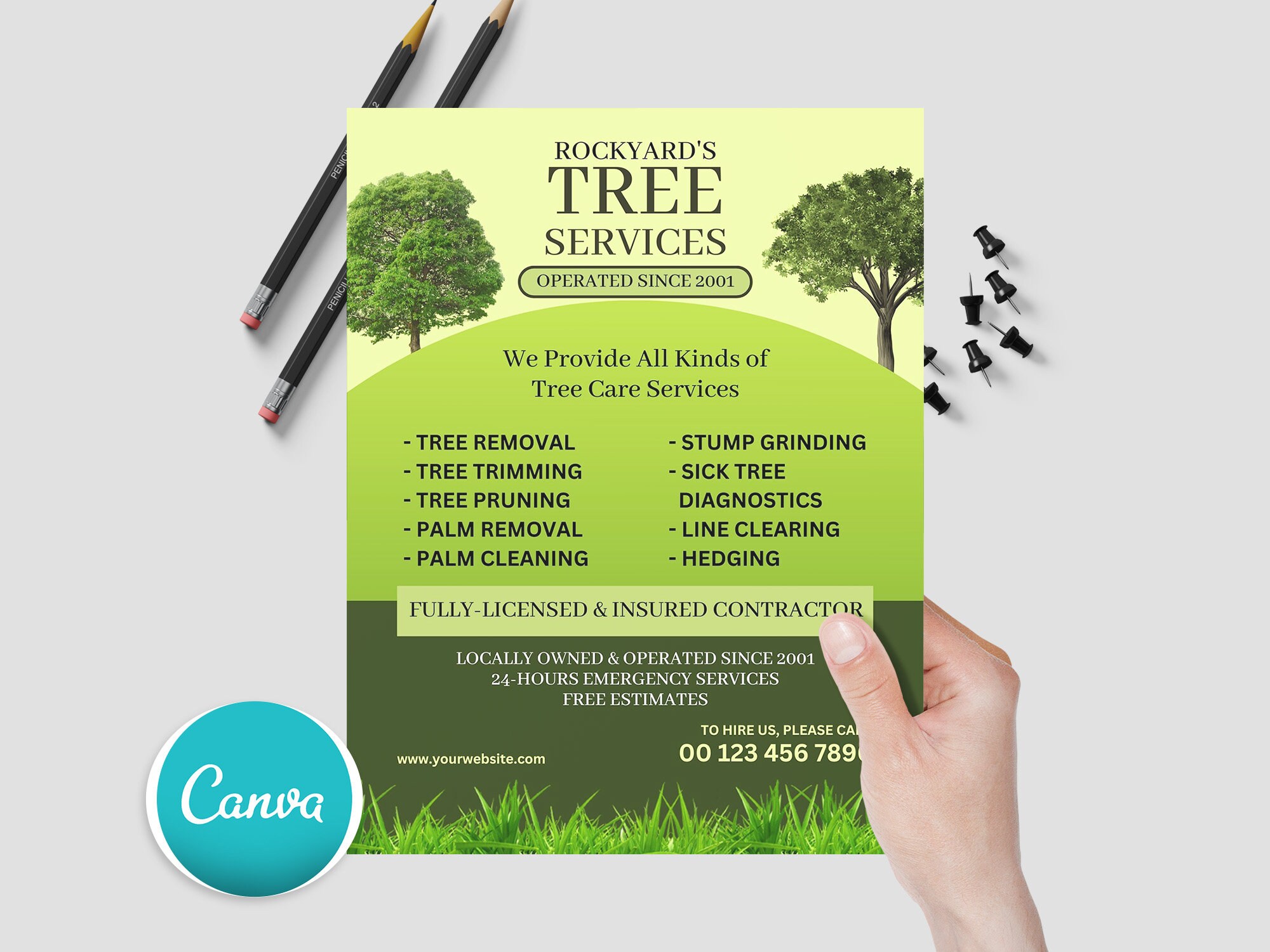 Tree Services Flyer, Printable Tree Trimming Service Flyer Design, DIY ...