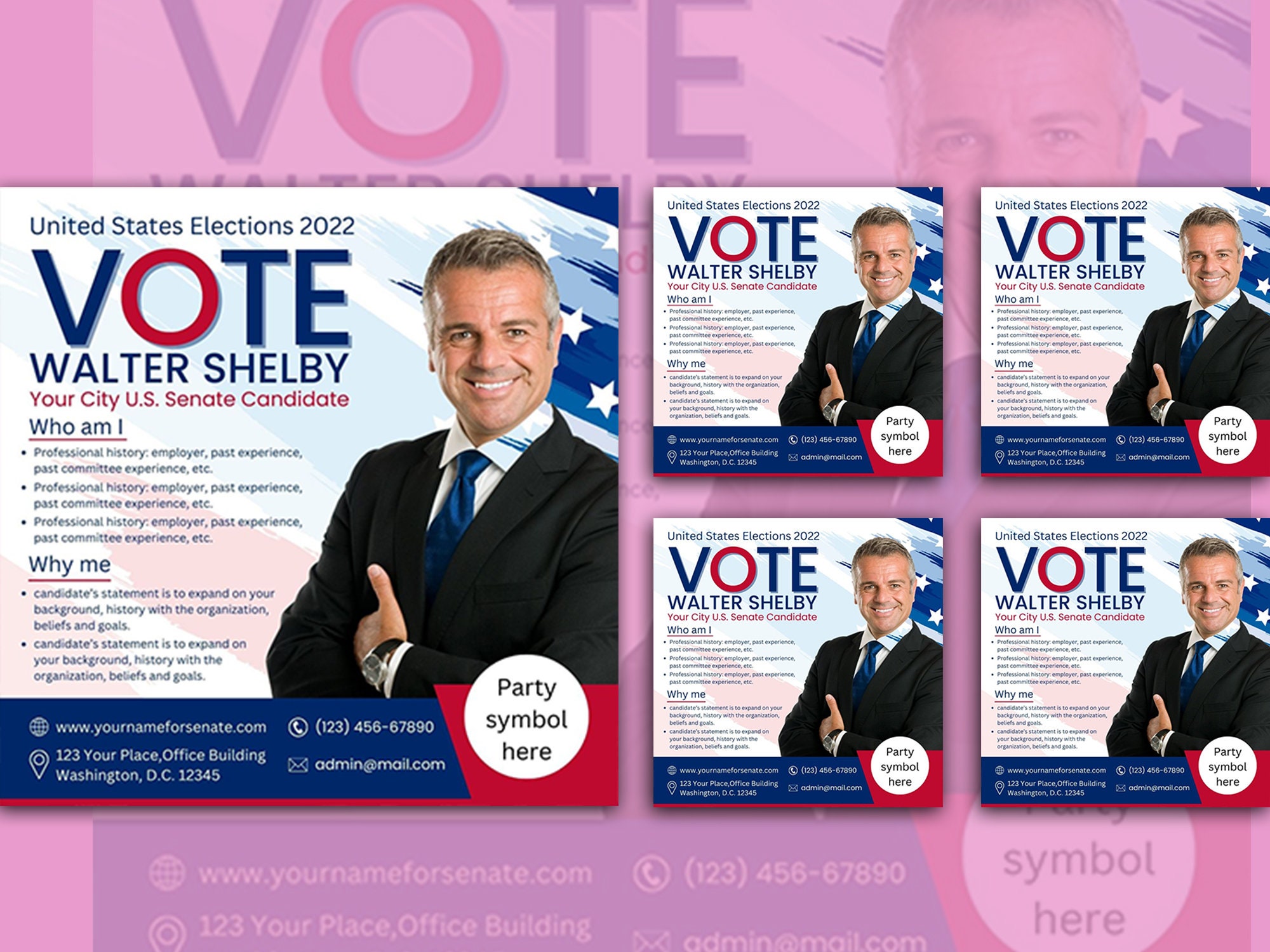 Election Flyer Printable Election Card Design DIY Canva - Etsy