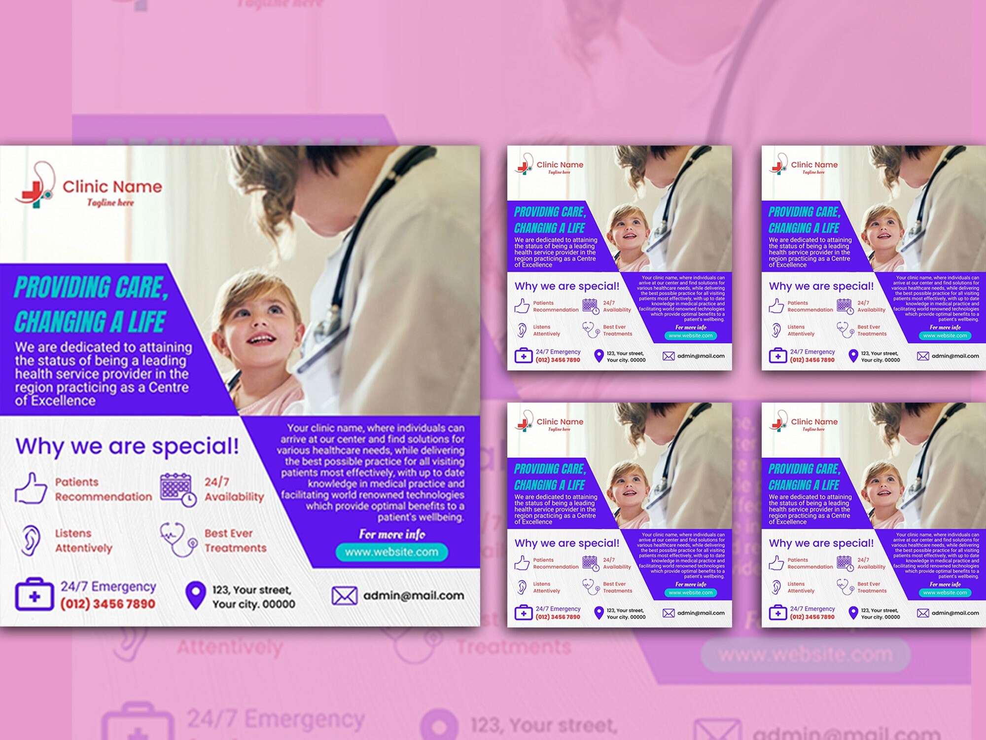 Doctor Flyer, Family Doctor Design, Hospital Flyer, DIY Canva Health ...