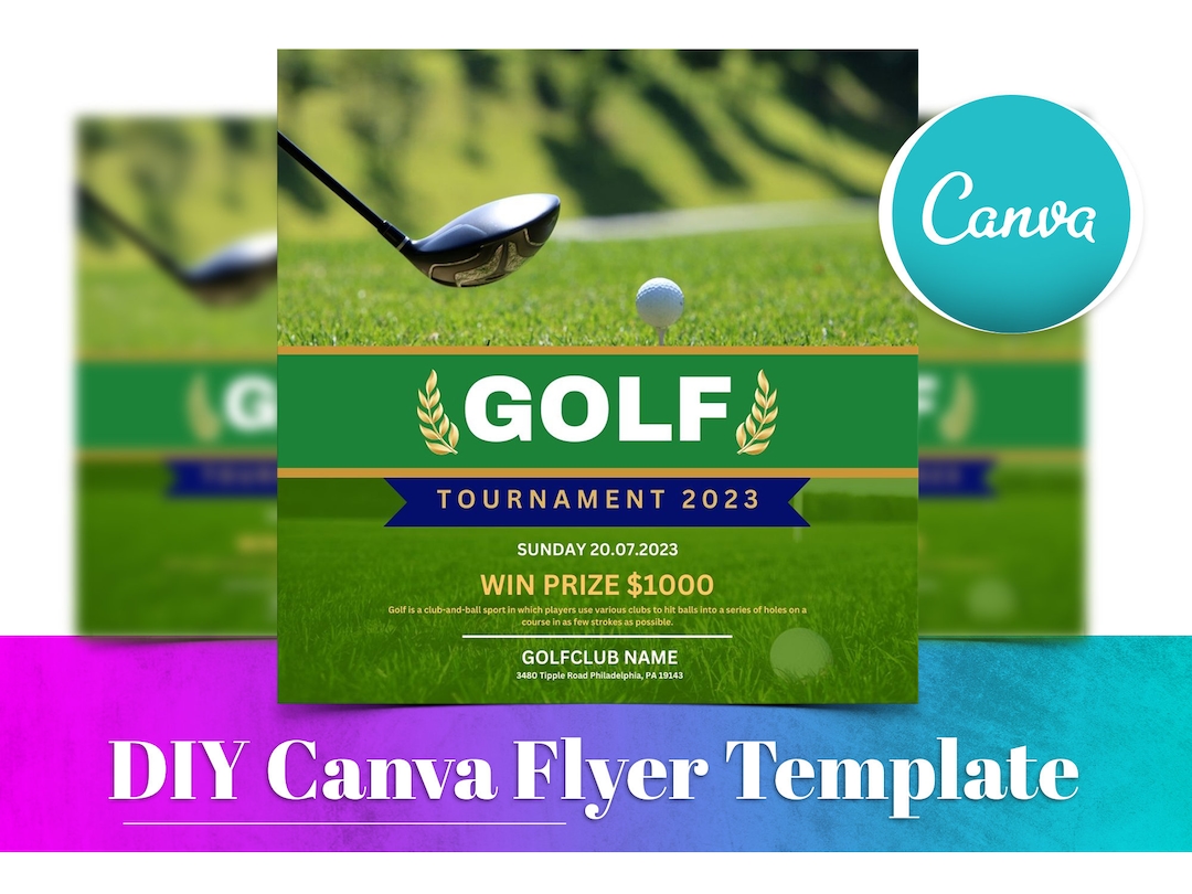Golf Flyer, Golf Club Template, DIY Canva Golf Match Template, Editable ...