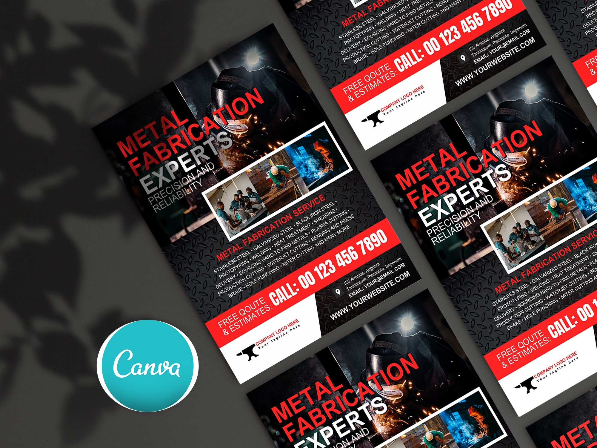 Iron Works Flyer, Printable Metal Works Service Design, DIY Canva Iron ...