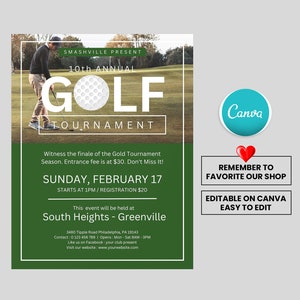 Golf Flyer Golf Club Template DIY Canva Golf Match Poster - Etsy