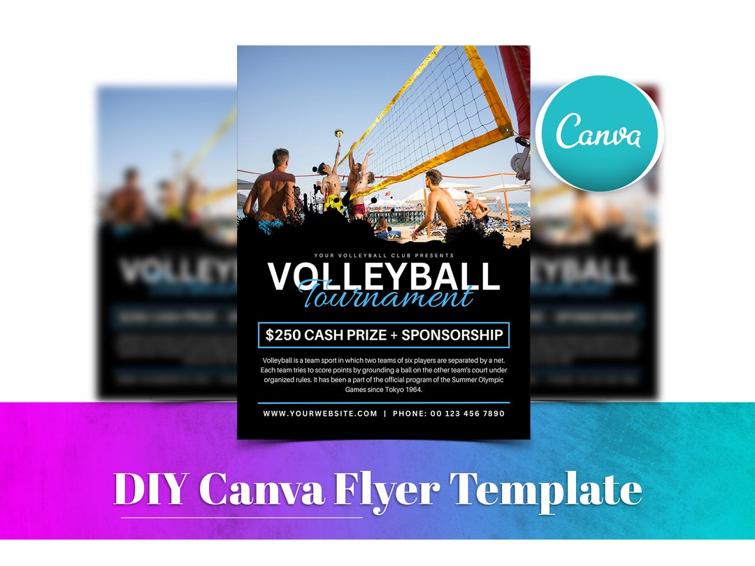 Volleyball Flyer, Volleyball Tournament Design, DIY Canva Volleyball ...