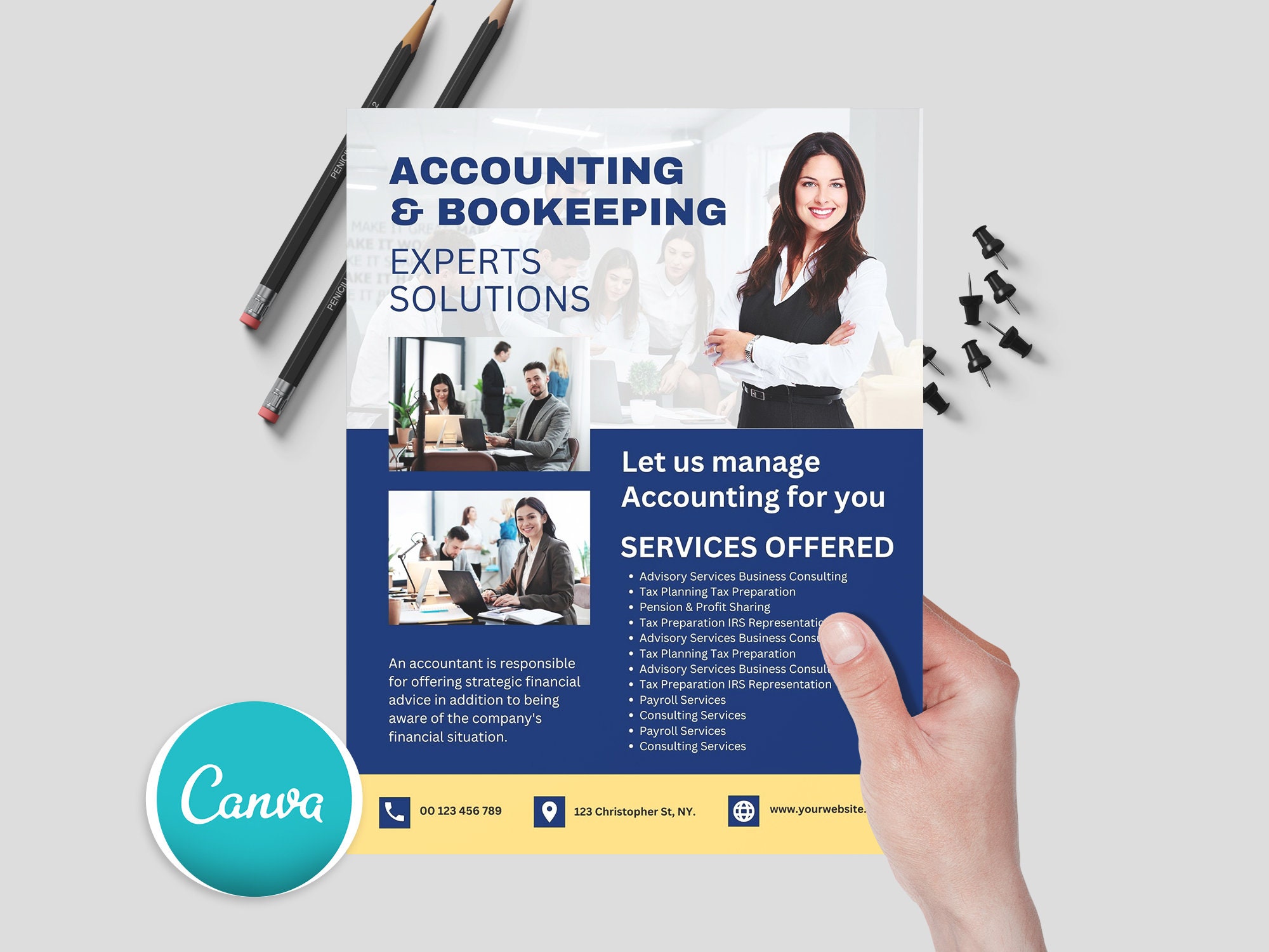 Bookkeeping Flyer, Accounting Services Design, DIY Canva Certified ...
