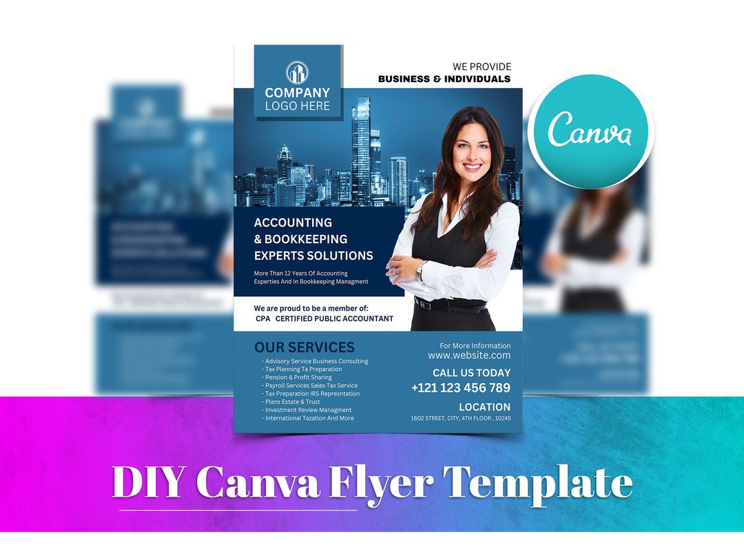 Bookkeeping Flyer, Accounting Services Design, DIY Canva Certified ...