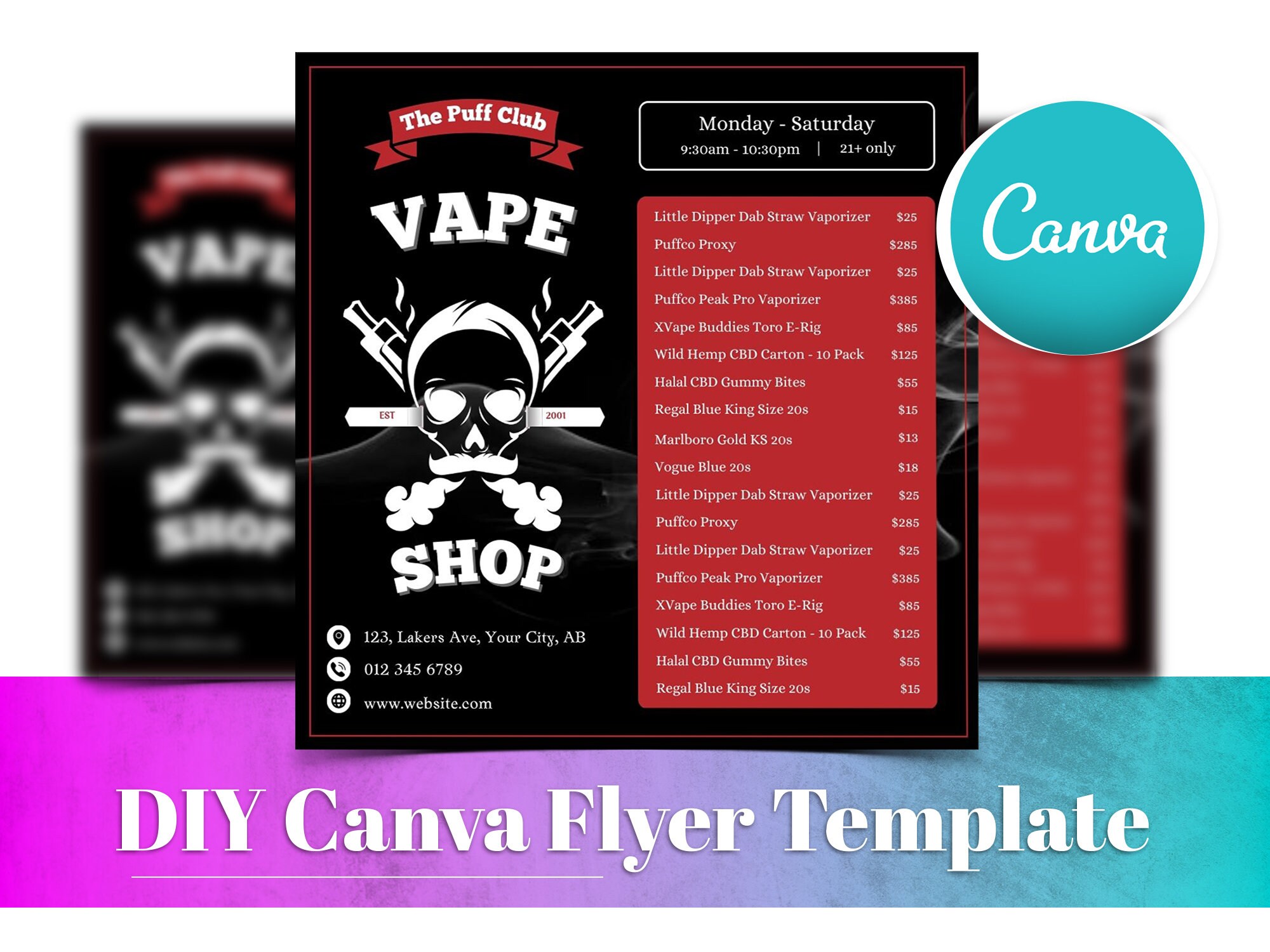 Warning: Smoking Kills, Smoke Shop Flyer, Editable Flyer Design, Canva ...