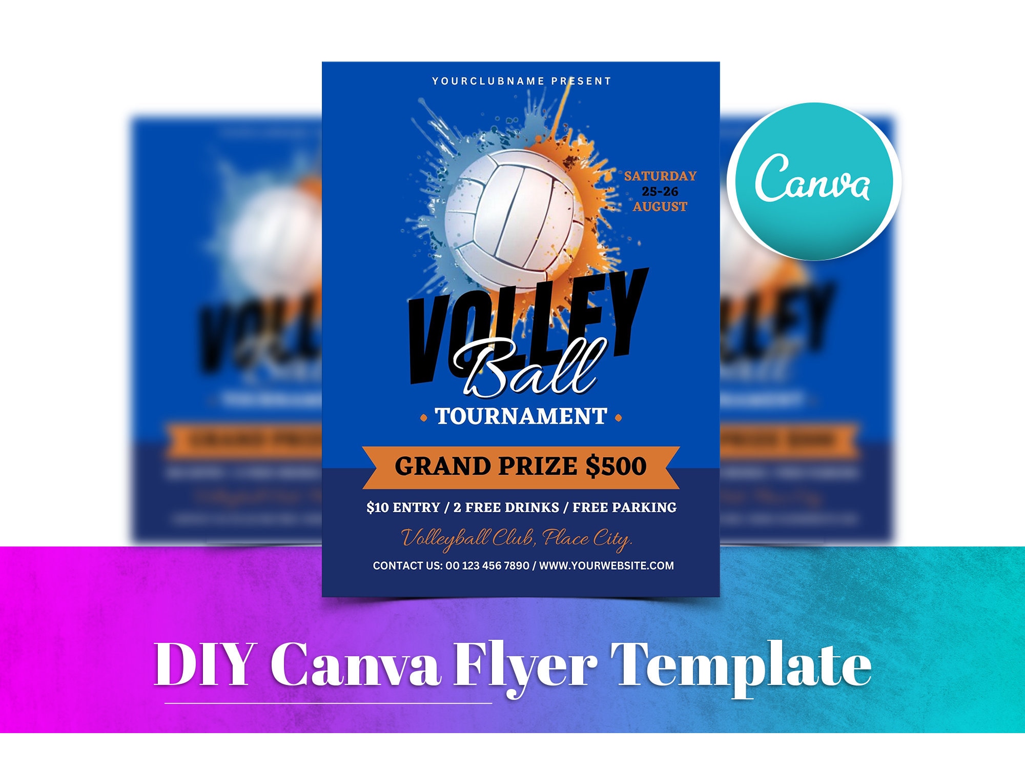 Volleyball Flyer, Volleyball Tournament Design, DIY Canva Volleyball ...