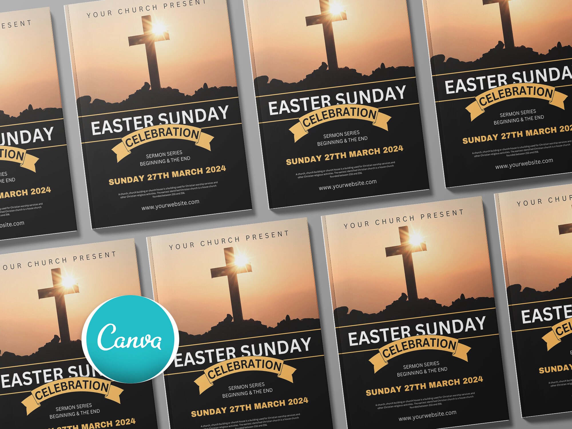 Church Flyer, Church Event Flyer, DIY Canva Church Program Flyer ...