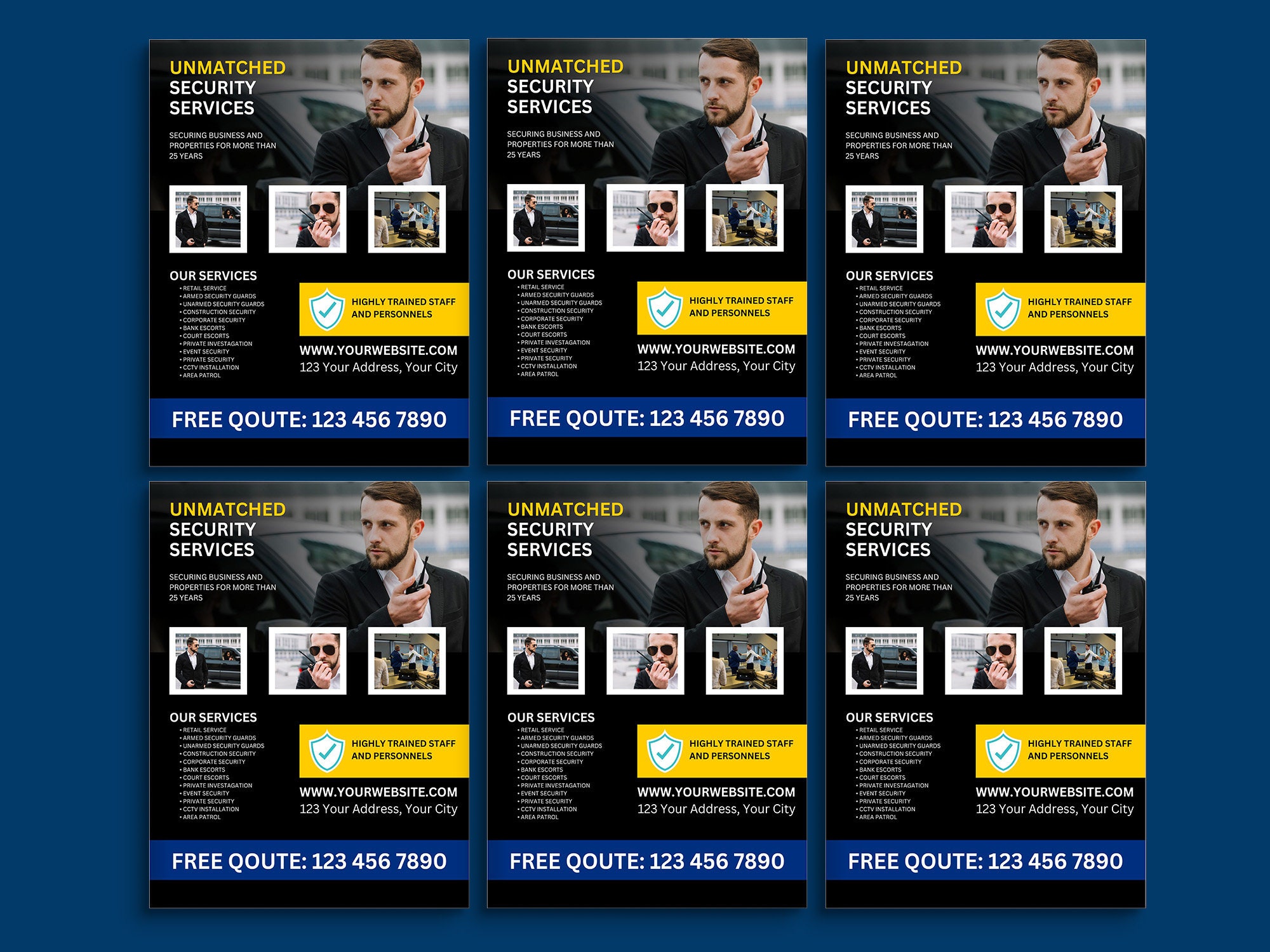 Security Flyer, Security Service Flyer, Editable Flyer , DIY Canva ...