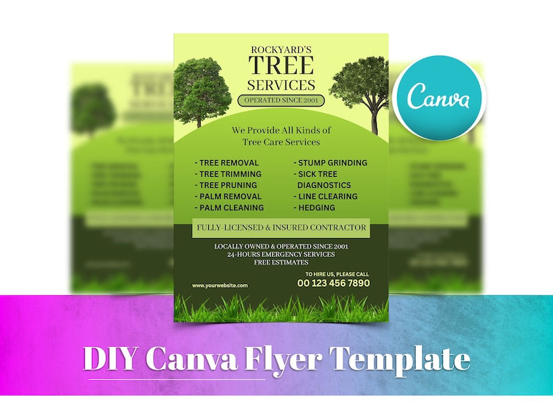 Tree Services Flyer, Printable Tree Trimming Service Flyer Design, DIY ...